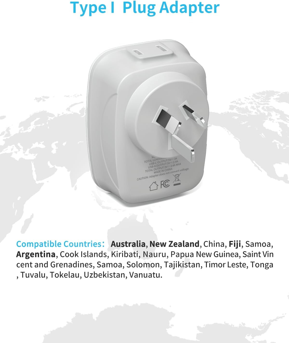 GHRTGR-2 Pack Australia New Zealand Power Plug Adapter, Australia ...