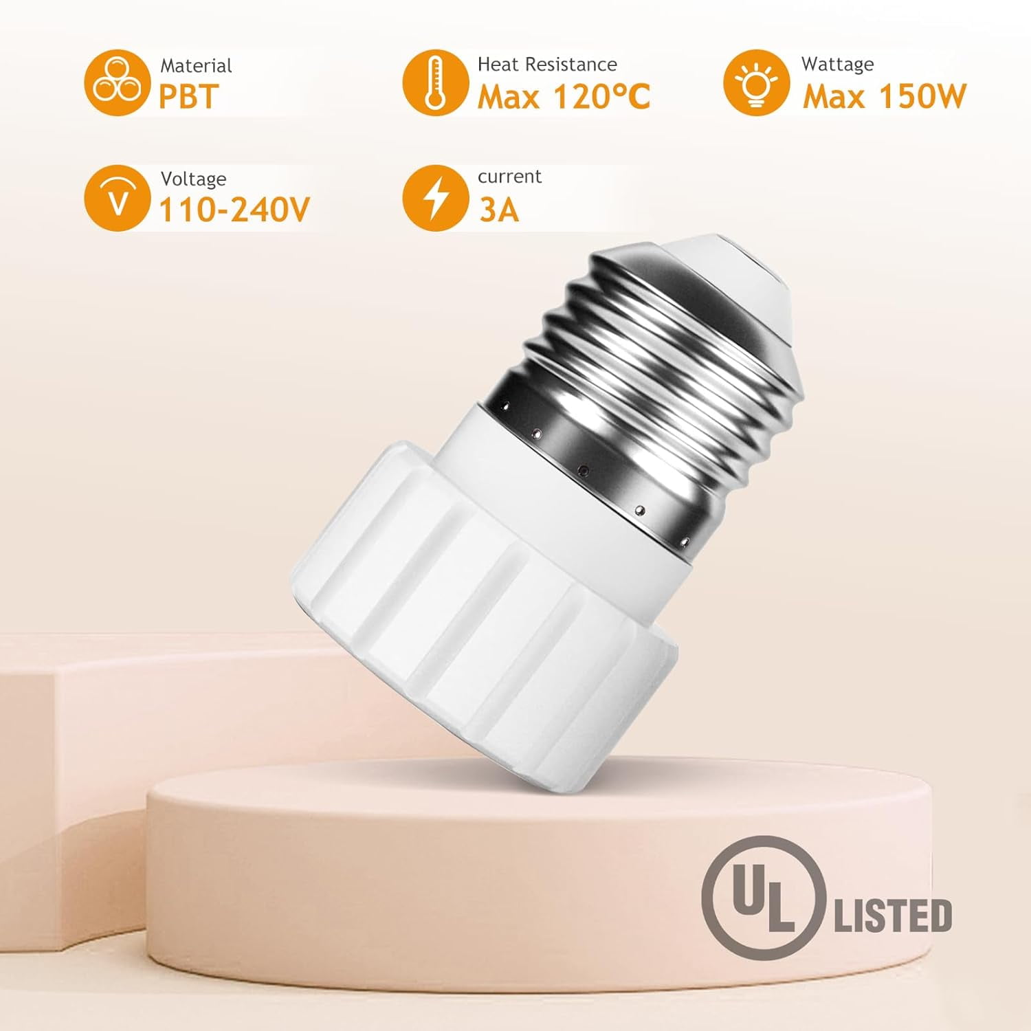 GHRTGR-2 Pack Light Bulb Adapter - E26 to Gu10 Light Bulb Socket ...