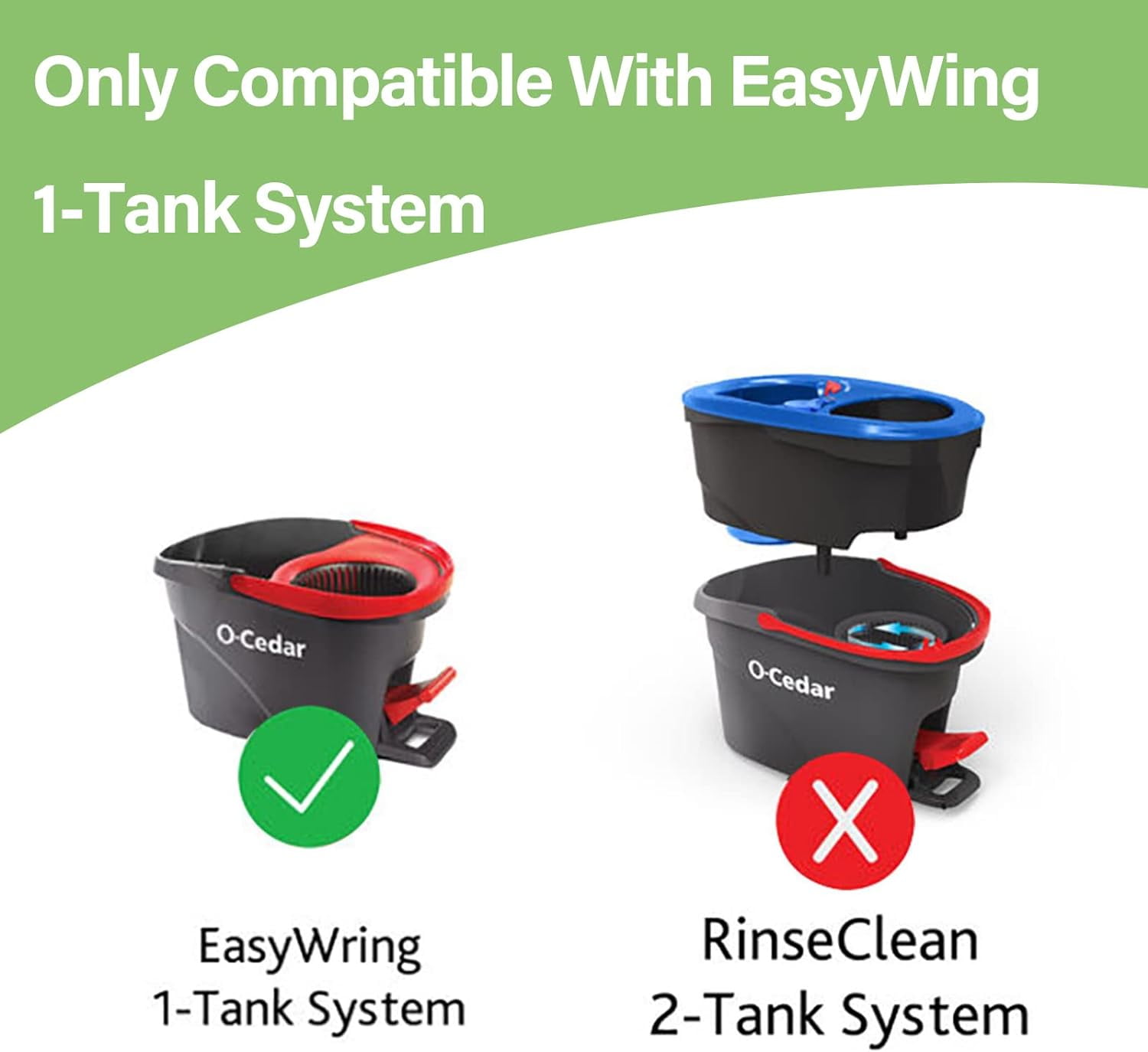 GHRTGR-2 Pack Spin Mop Replacement Head - Microfiber Mop Refills for ...