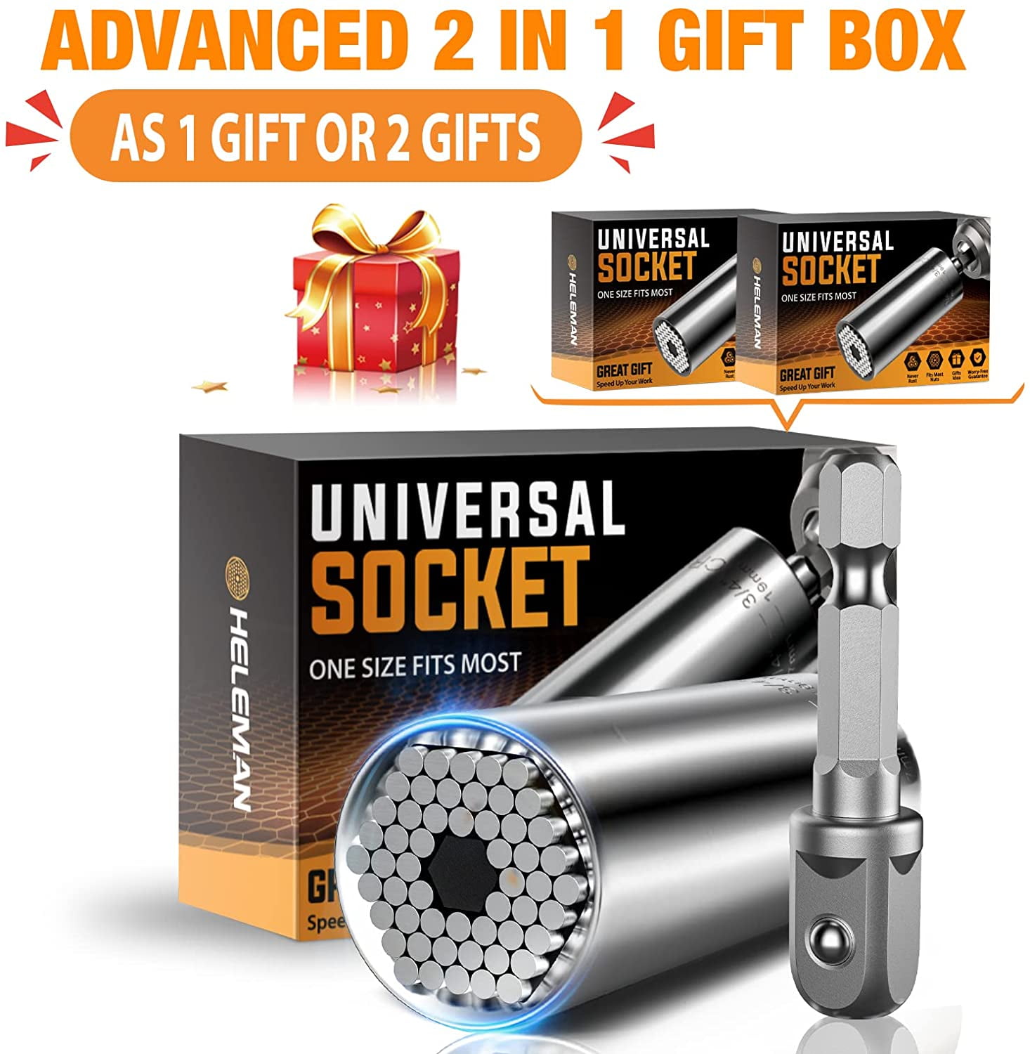 GHRTGR-2-Pack Universal Socket Tool Set with Power Drill Adapter ...