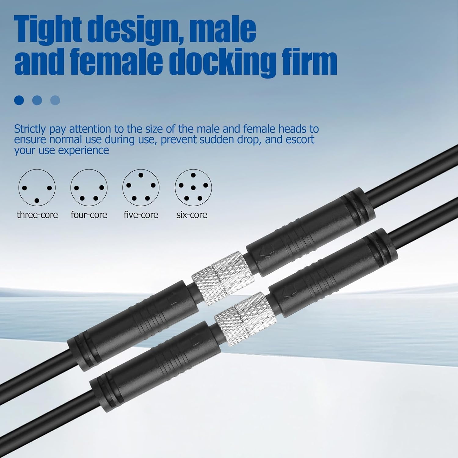 GHRTGR-2 Pair M8 3 Pin Serial Cable 2 Male+2 Female M8 Plug 3 Pin Field ...