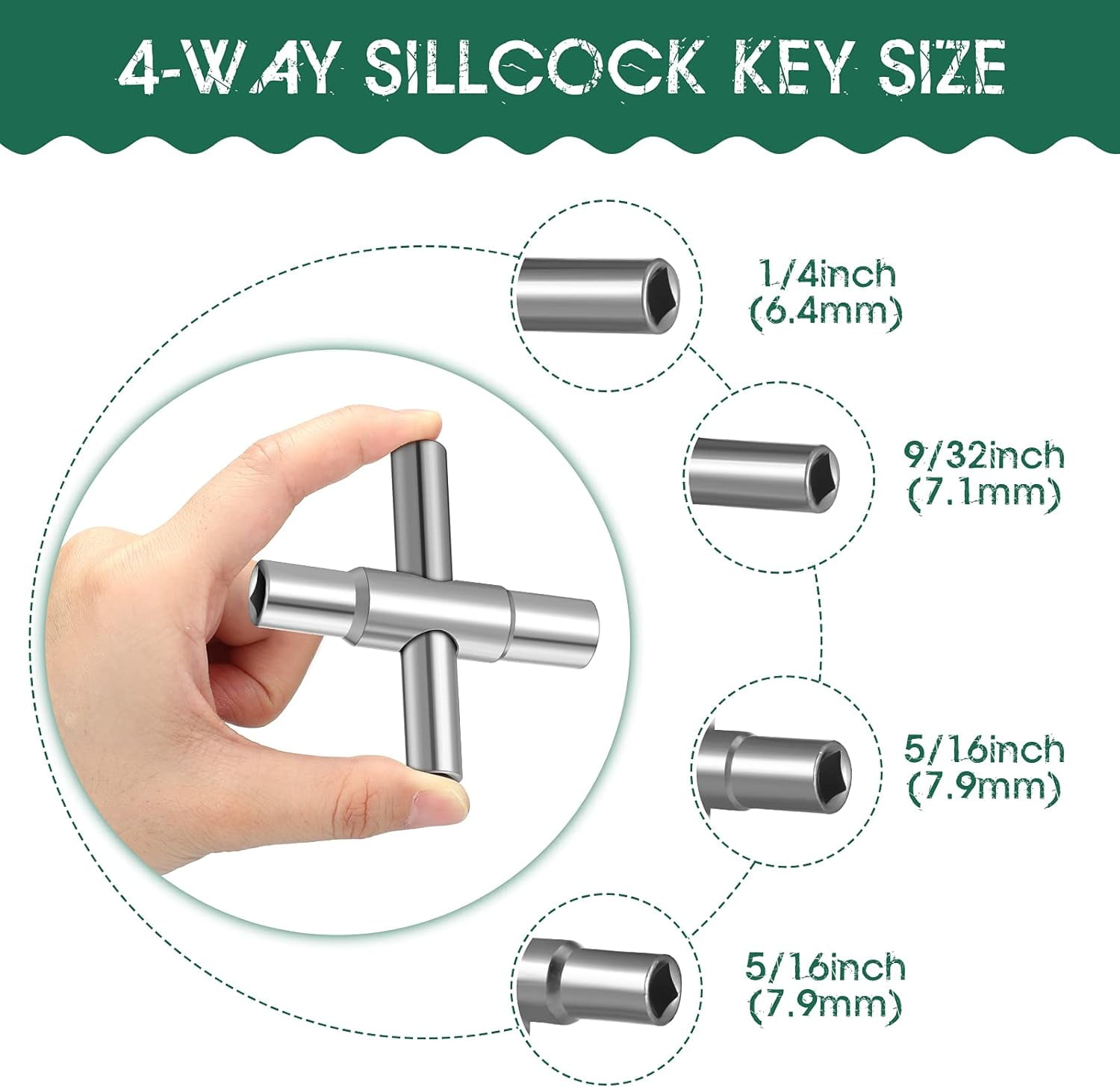GHRTGR-2 Pieces Water Key 4-way 6-way Sillcock Wrench Handcuff Key Kit ...