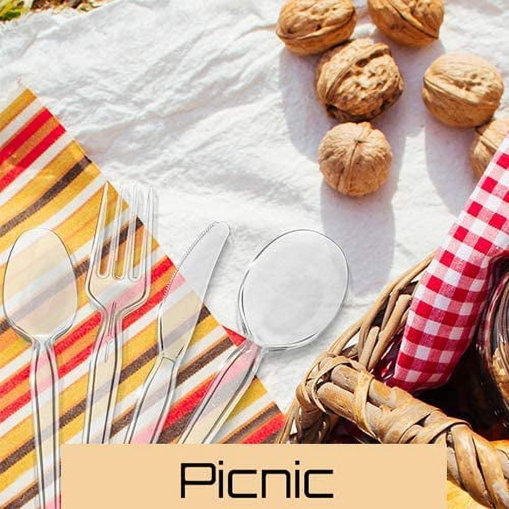GHRTGR-[200 Count] Plastic Clear Knives, Heavyweight Disposable Cutlery ...