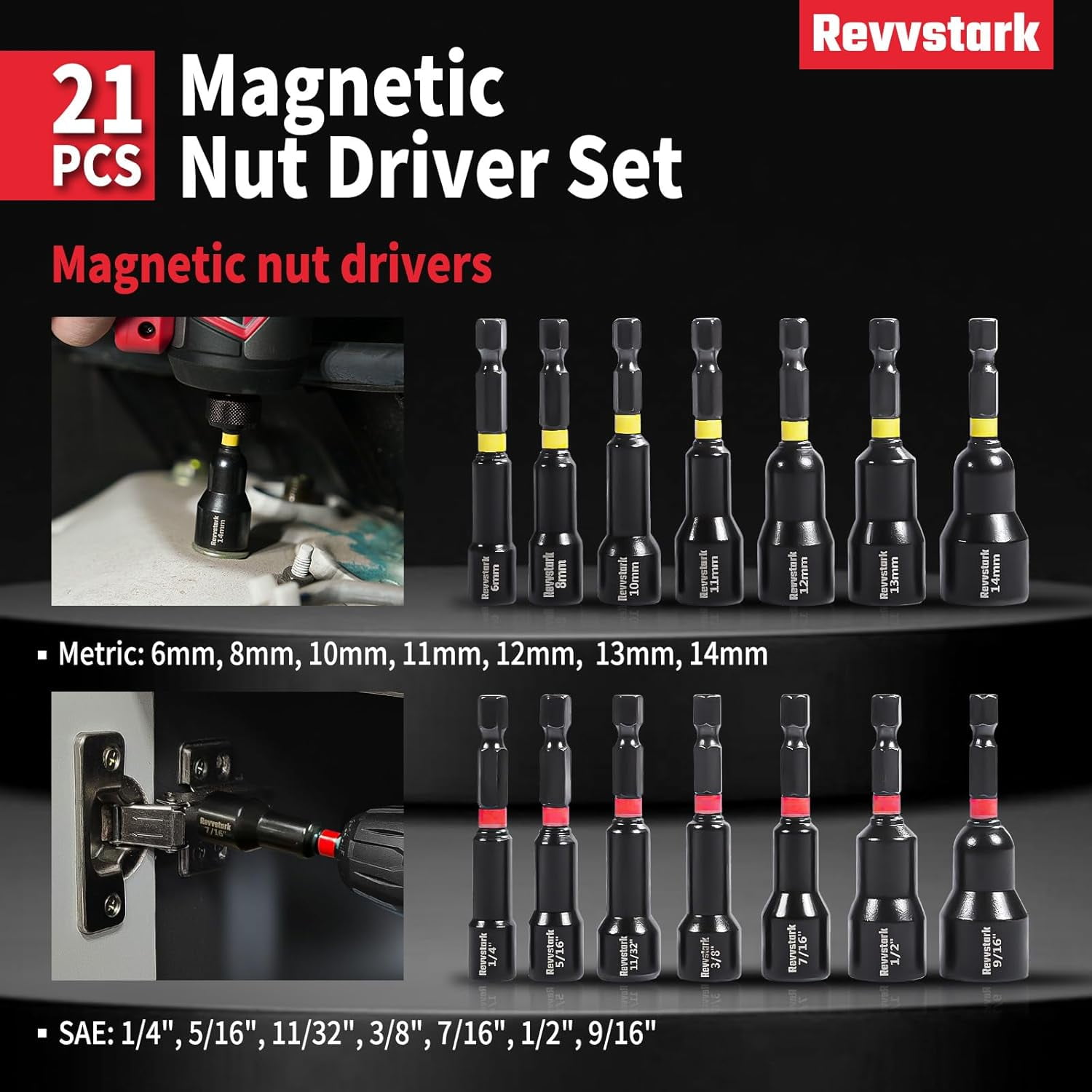 GHRTGR-21PCS Magnetic Nut Driver Set for Impact Drill, Driver Bit Set 1 ...
