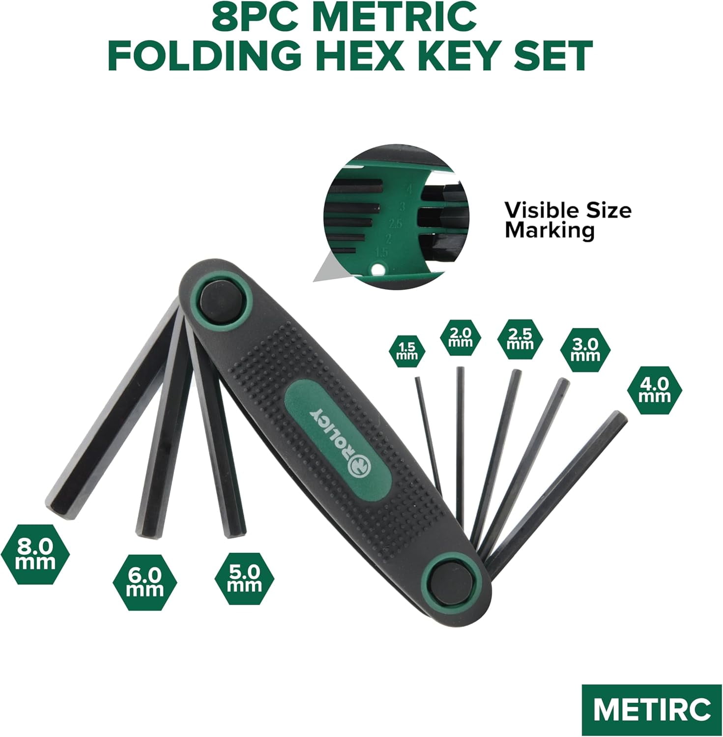 GHRTGR-25-Piece Folding Allen Wrenches Sets, 3-Pack Metric & SAE & Star Hex Key Set, Heat ...