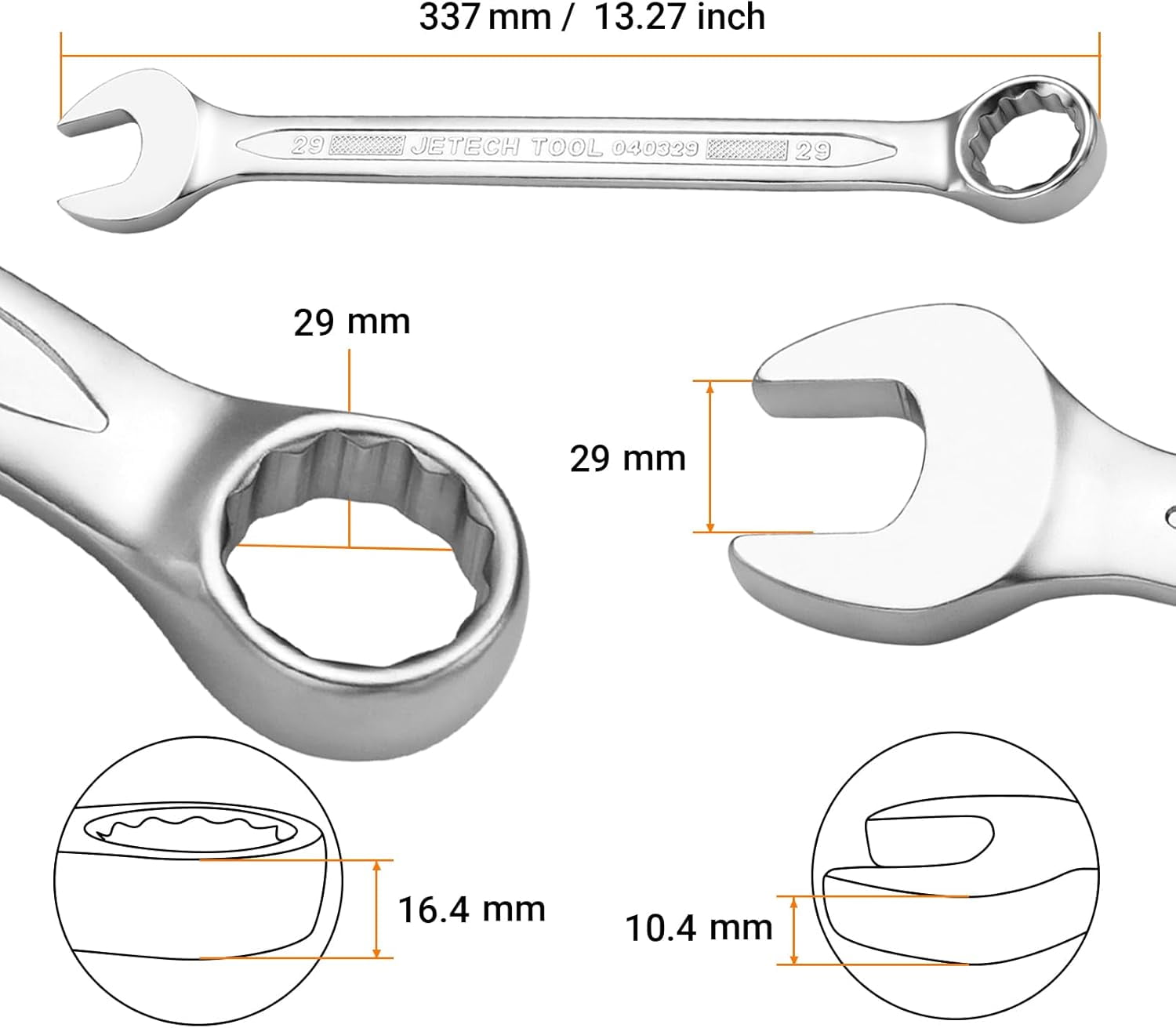 GHRTGR-29mm Combination Wrench - Industrial Grade Spanners with 12 ...