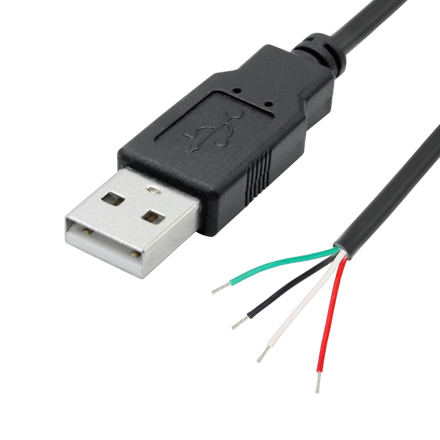 GHRTGR-2Pcs Short USB A Male 4 Pin Bare Wire 11inch,USB 5V/2A 4 Pin ...