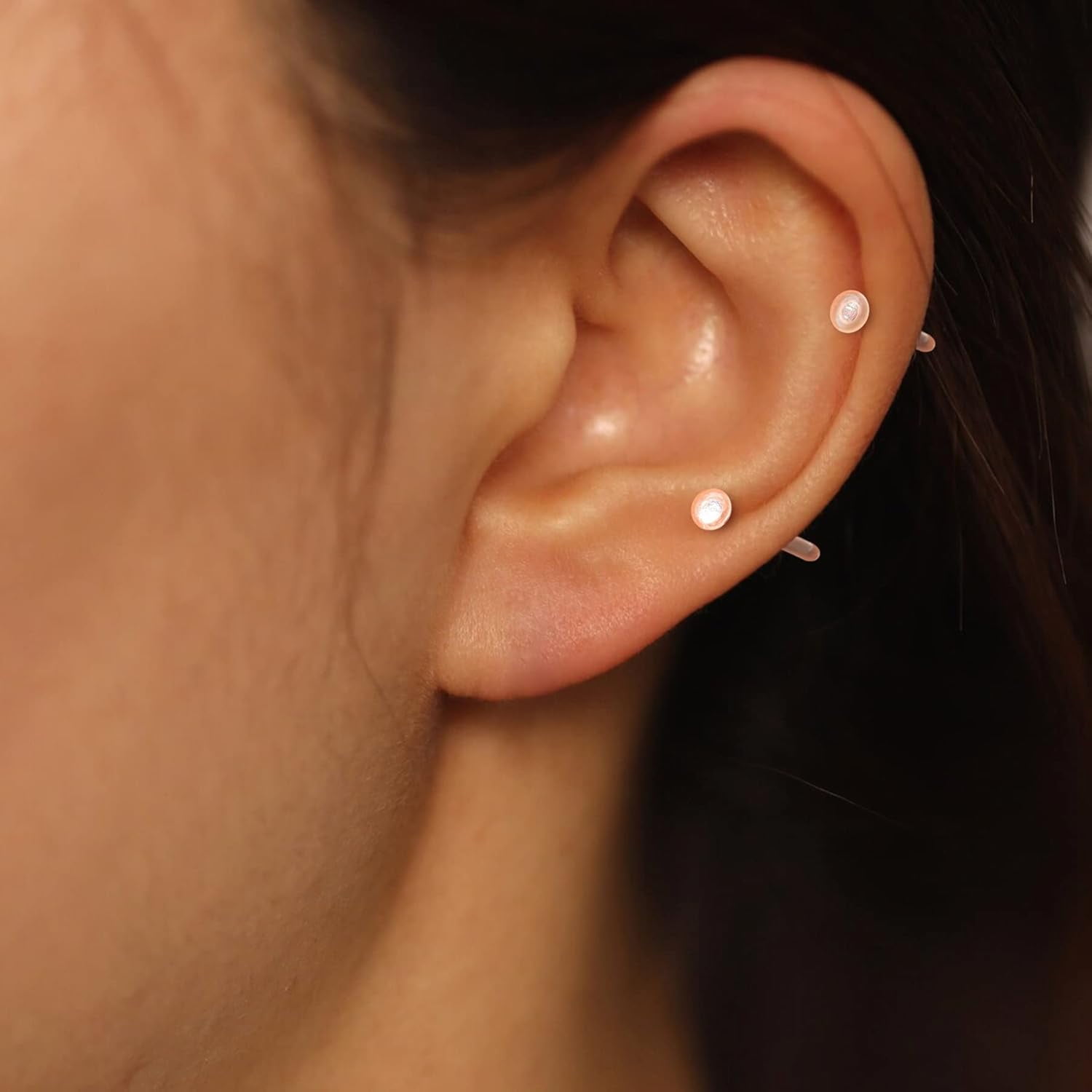 GHRTGR-2pcs 16g Pyrex Glass Cartilage Piercing Retainer 3/8" Helix ...