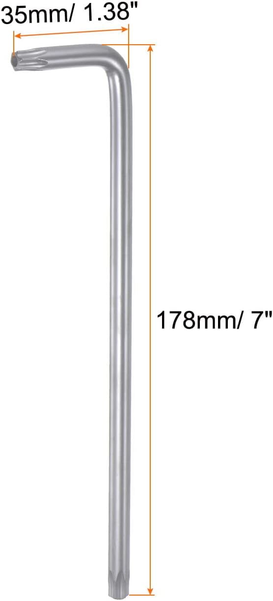GHRTGR-2pcs T40 Tamper Proof Torx Star Key Bit Wrench L Shape 7.01 ...