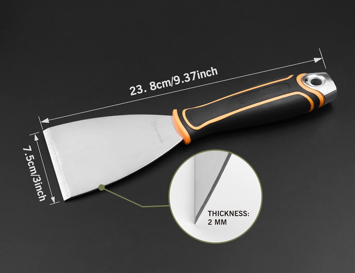 GHRTGR-3 Inch Stiff Chisel Scraper Putty Knife - Ergonomic Rubber ...