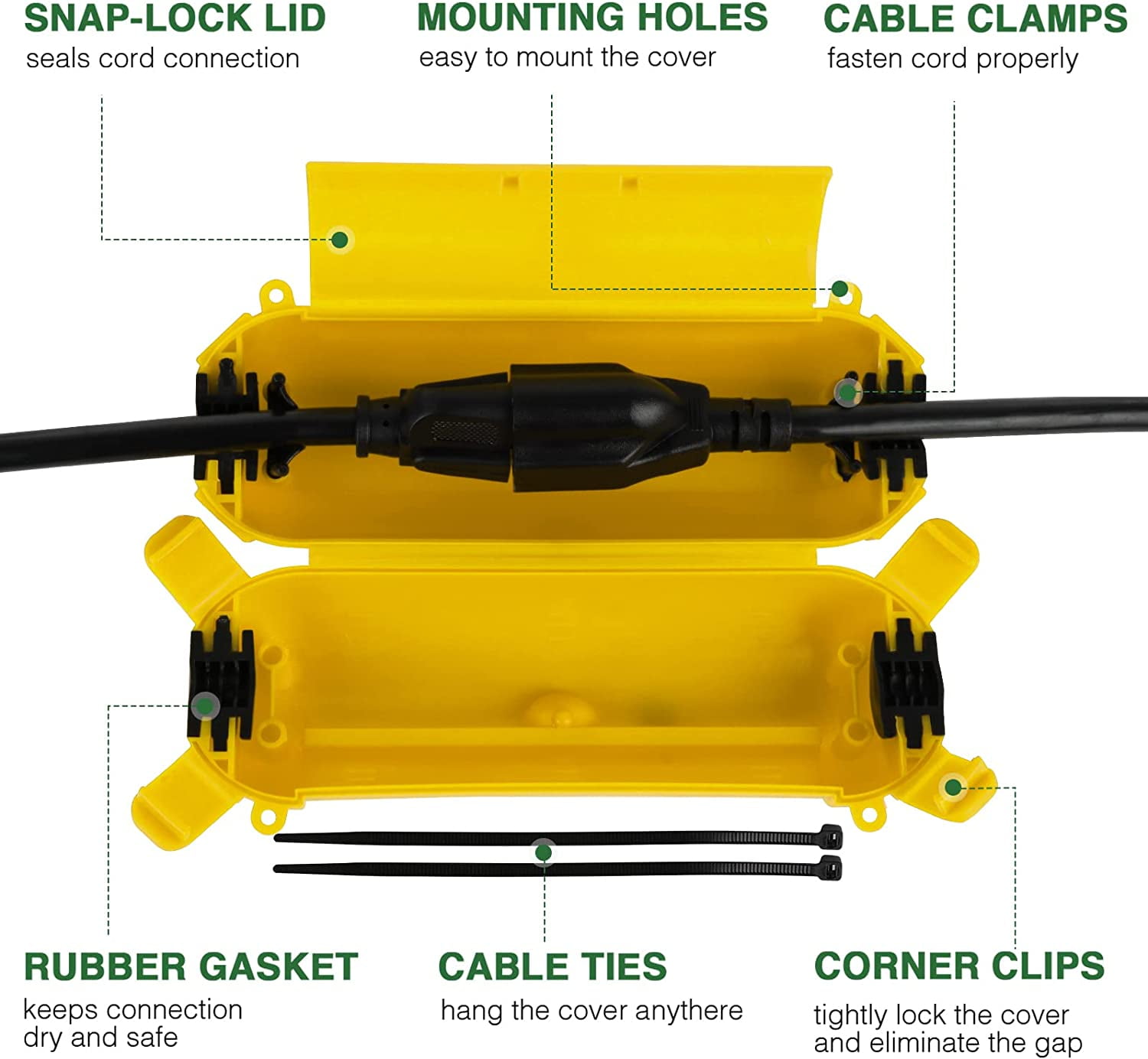 GHRTGR-[3 Pack] Outdoor Extension Cord Safety Cover with Waterproof ...