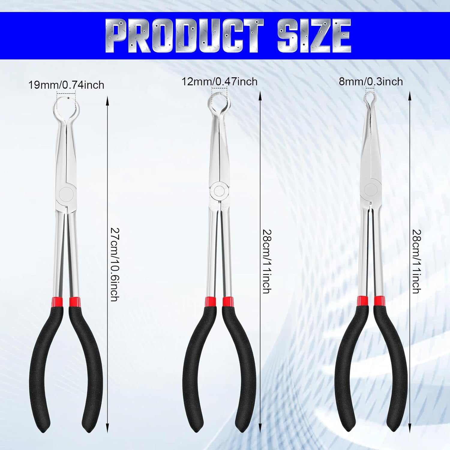 GHRTGR-3 Pcs 11" Hose Gripper Plier Set, Black & Red, 5/16-Inch, 1/2 ...