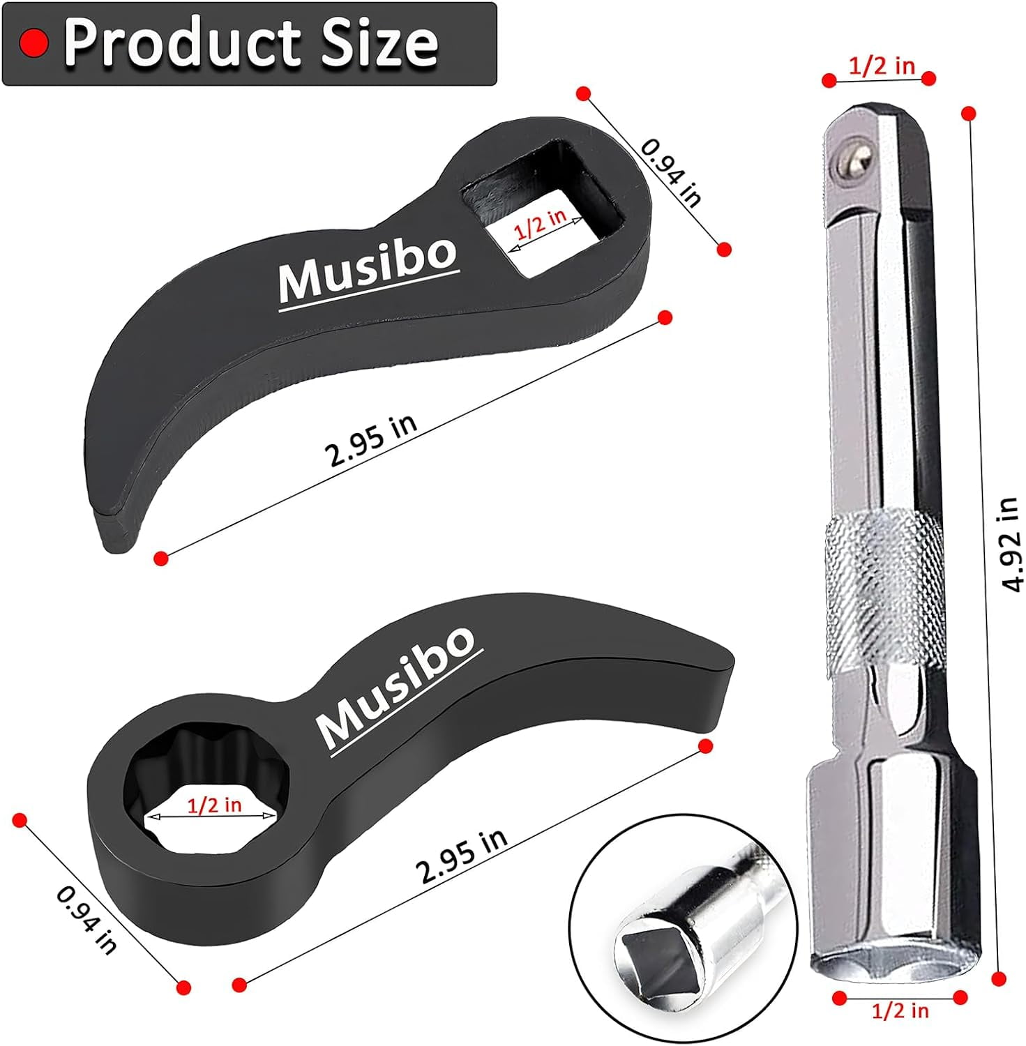 GHRTGR-3 Pcs Pry Bar Wrench Adaptor Head,2025 New Crowbar Adapter Head ...