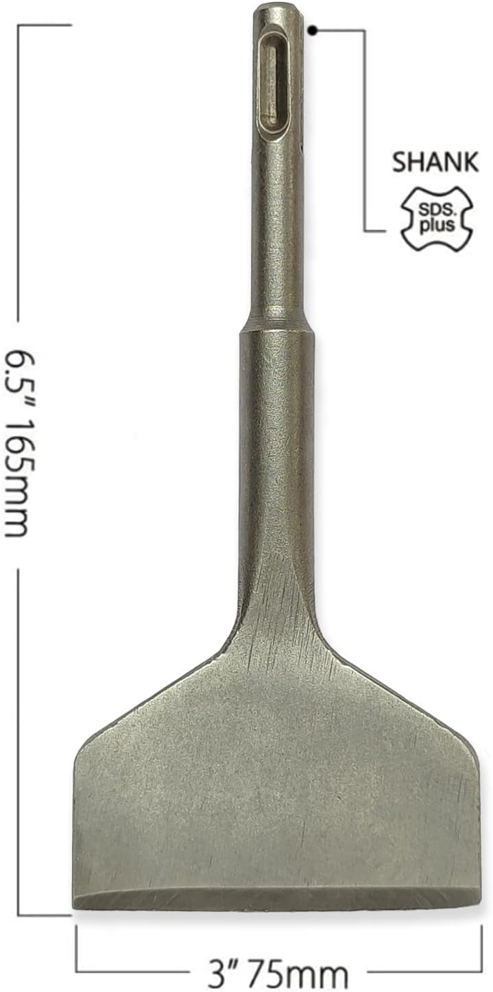 GHRTGR-3" Wide SDS Plus Chisel, Tile Removal Tool, SDS Chisel Drill Bit ...