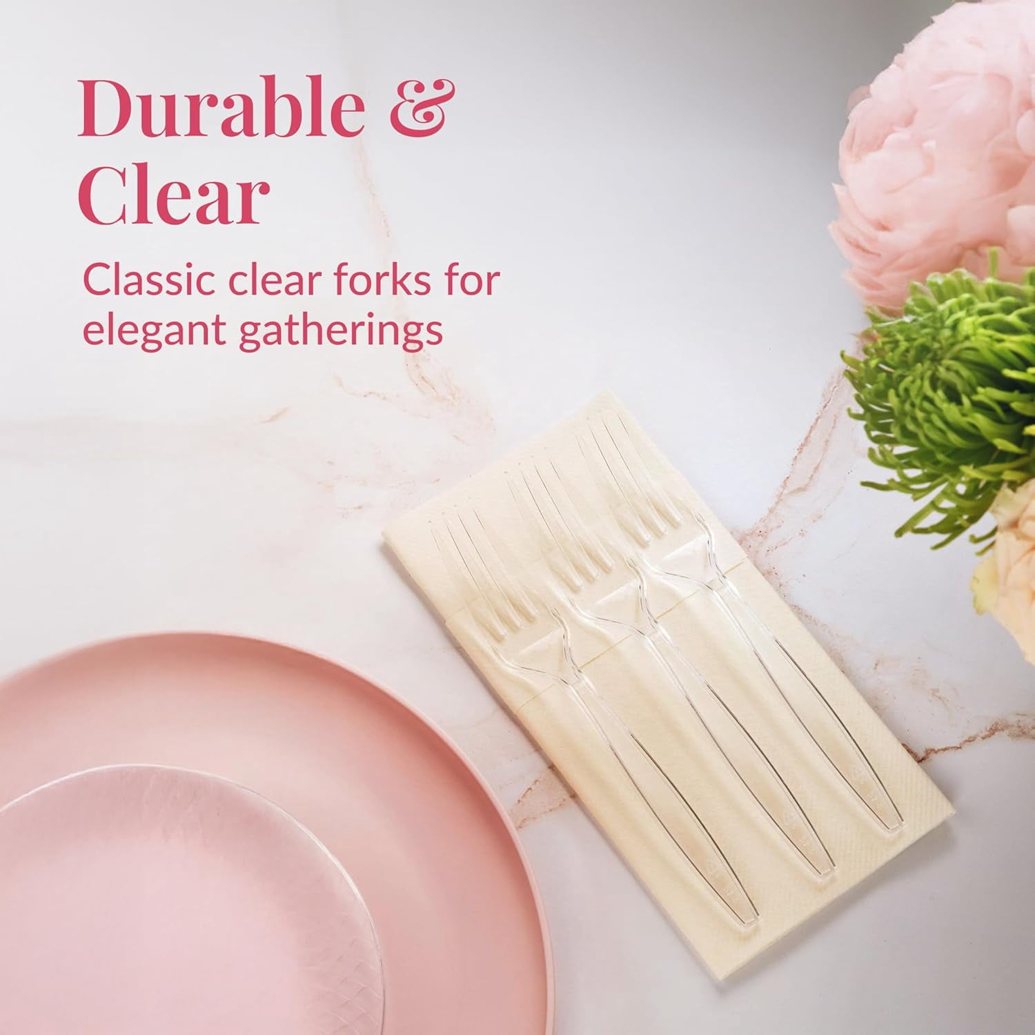 GHRTGR-300 Count Disposable Plastic Forks - Plastic Silverware Bulk Set ...