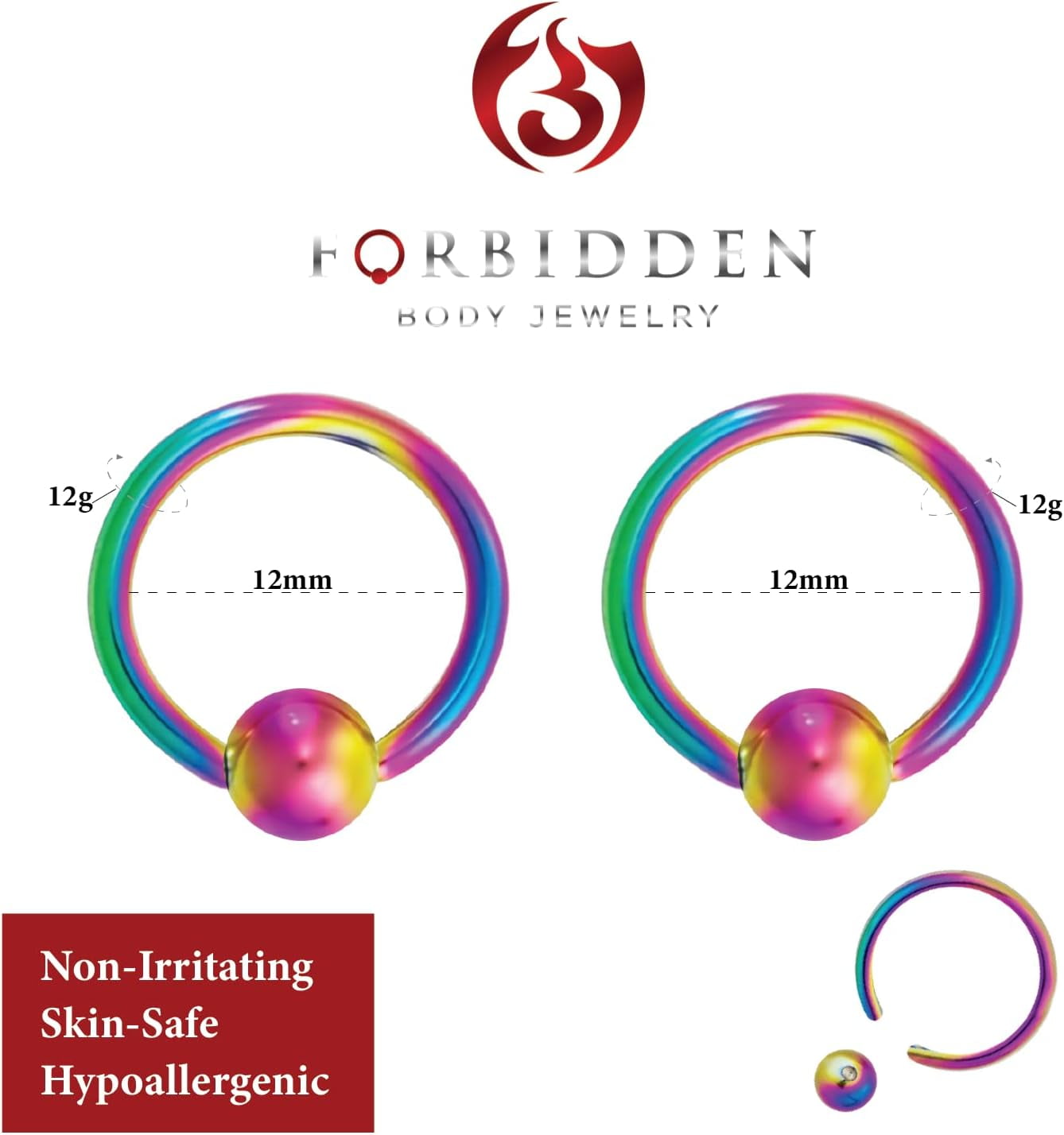 GHRTGR-316l Surgical Steel Captive Bead Piercing Hoop (Pair) 10G 12G ...