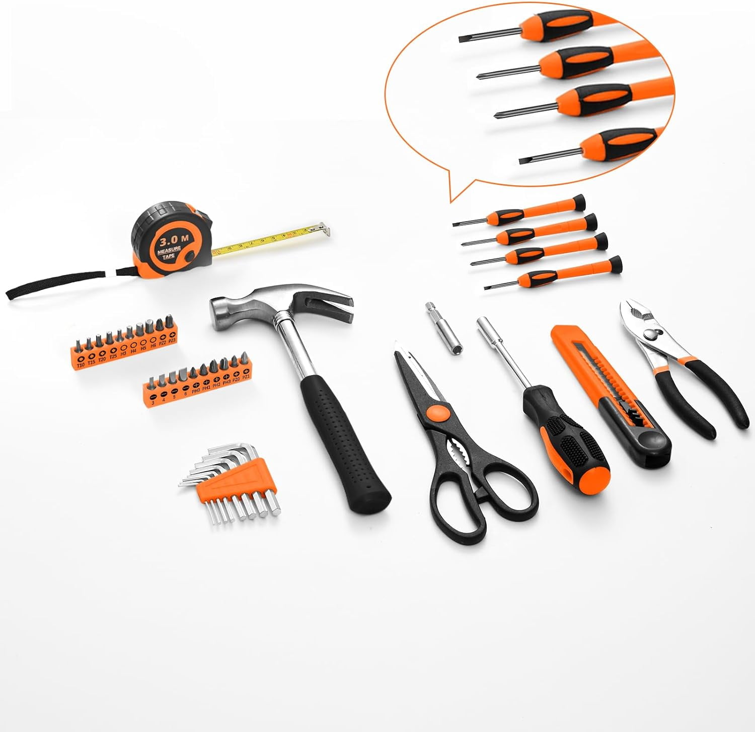 GHRTGR-39 Piece Household Tool Set General Repair Small Hand Tool Kit Basic Home Tool Set in ...