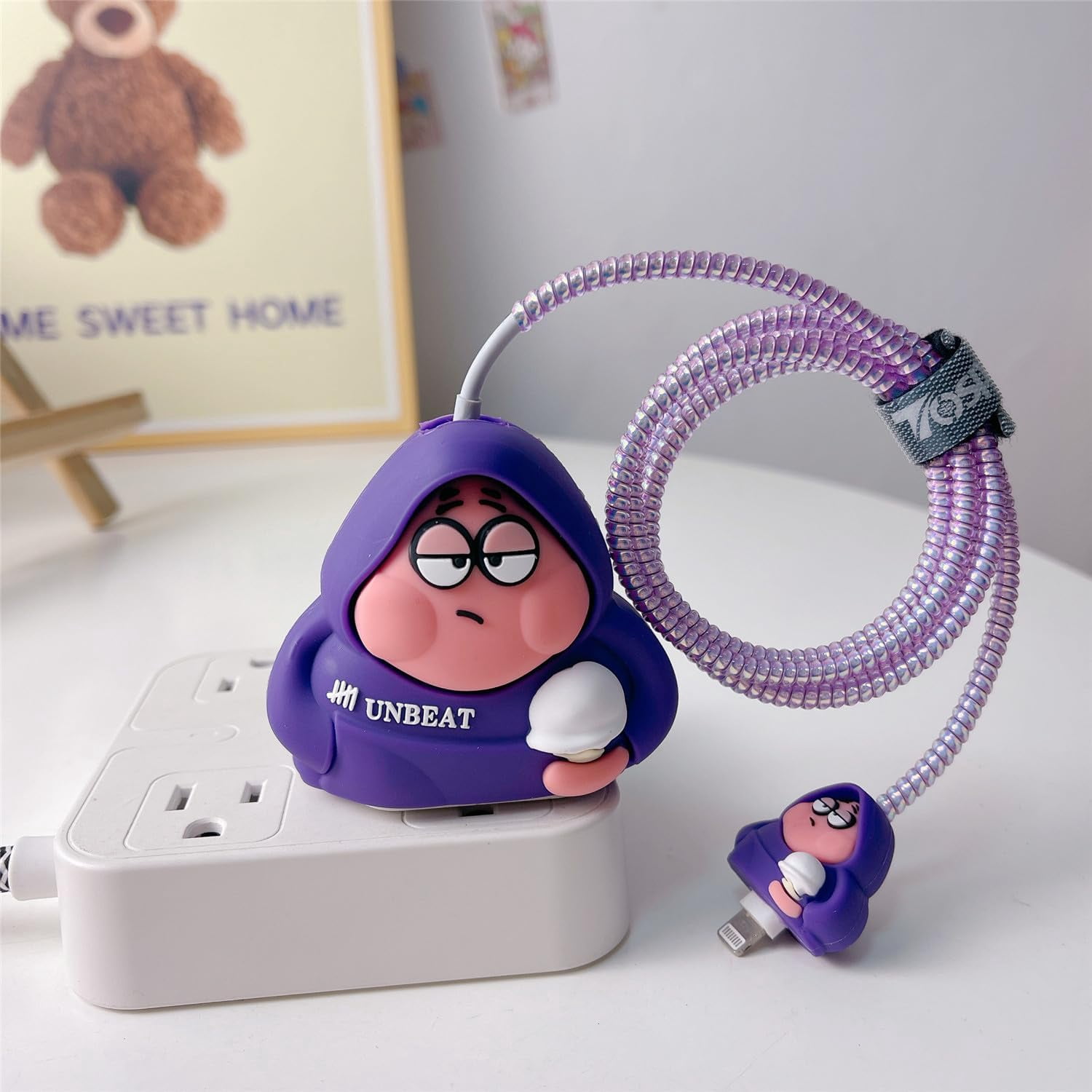GHRTGR-3D Cute Cartoon Charger Protector Case - Compatible for Apple ...