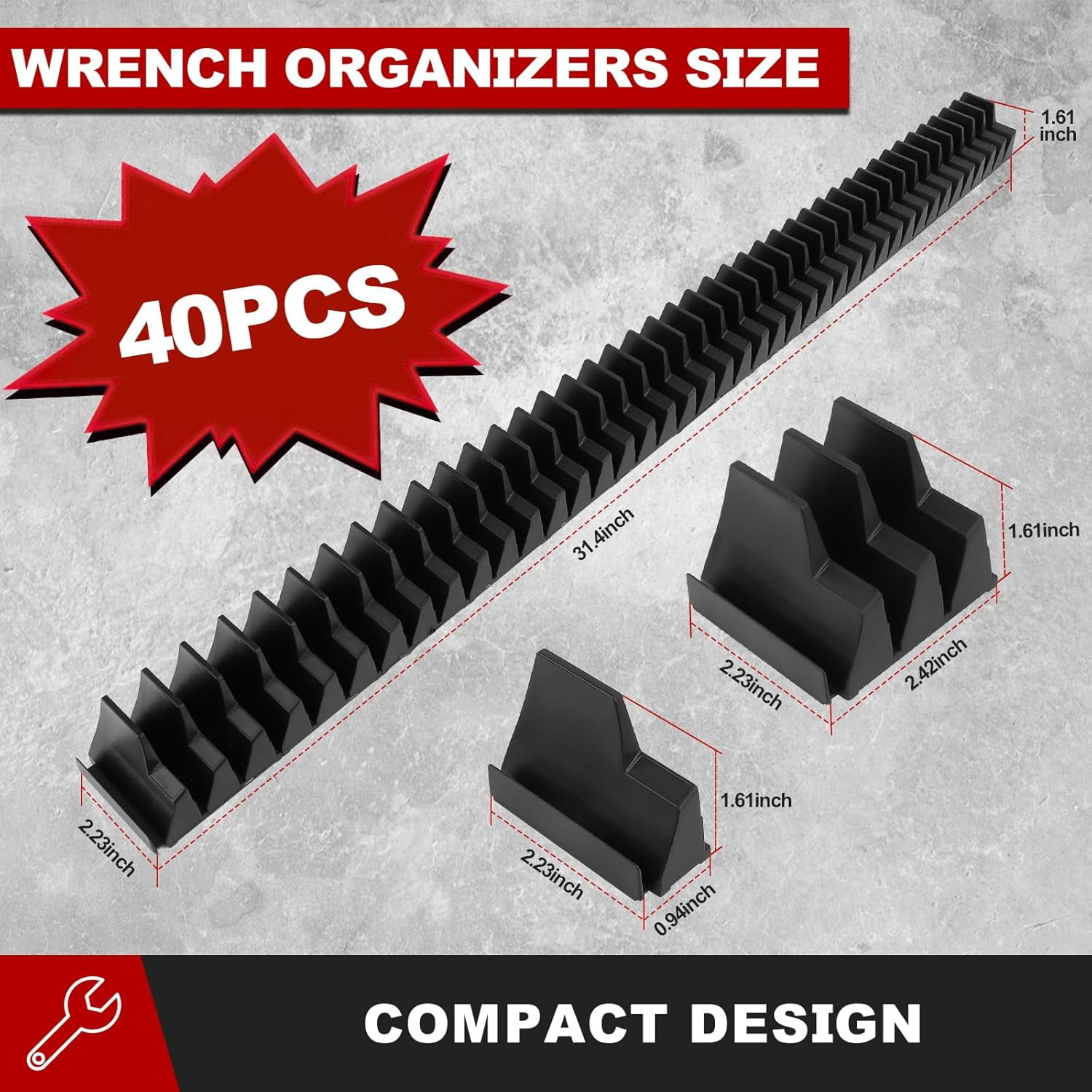 GHRTGR-40PCS Magnetic Wrench Organizer for Tool Box Drawer Organization ...