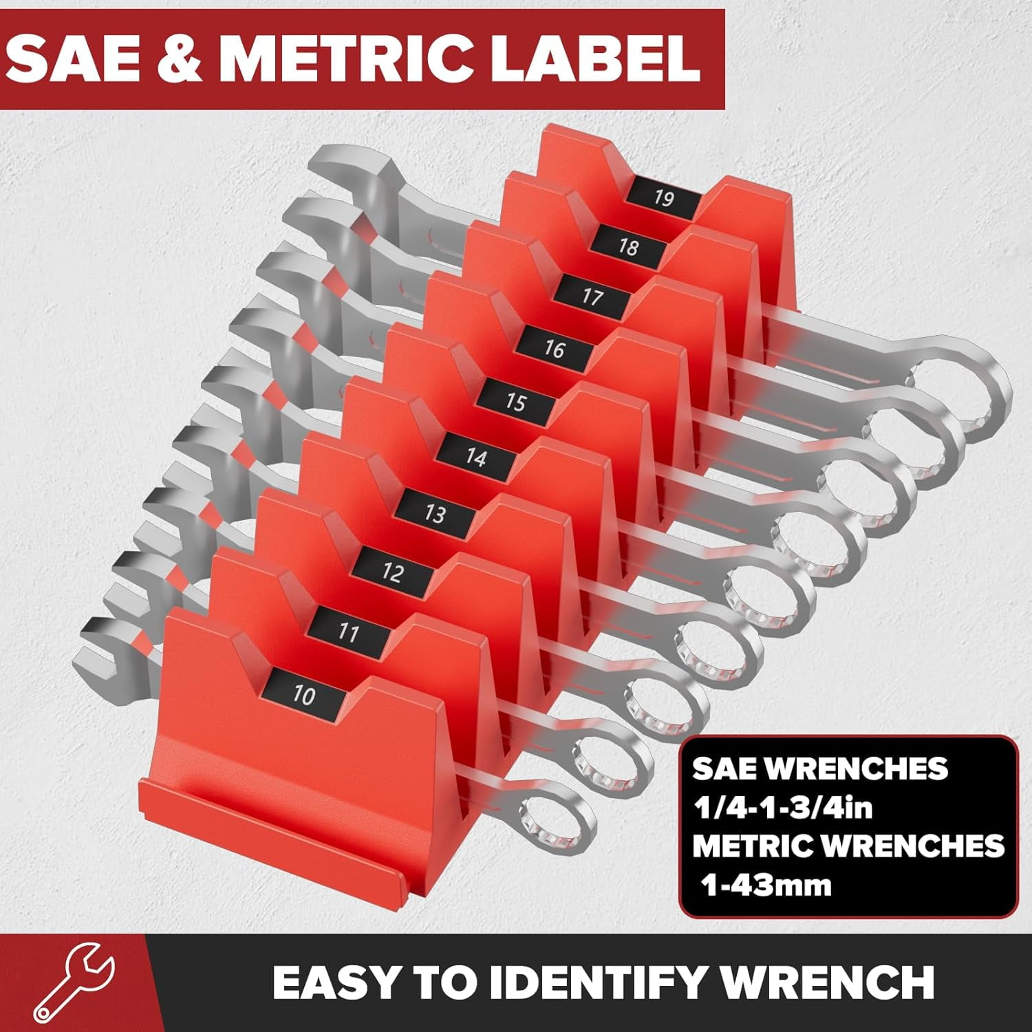 GHRTGR-40PCS Modular Wrench Organizer Wrench Holder - Wrench Tool ...