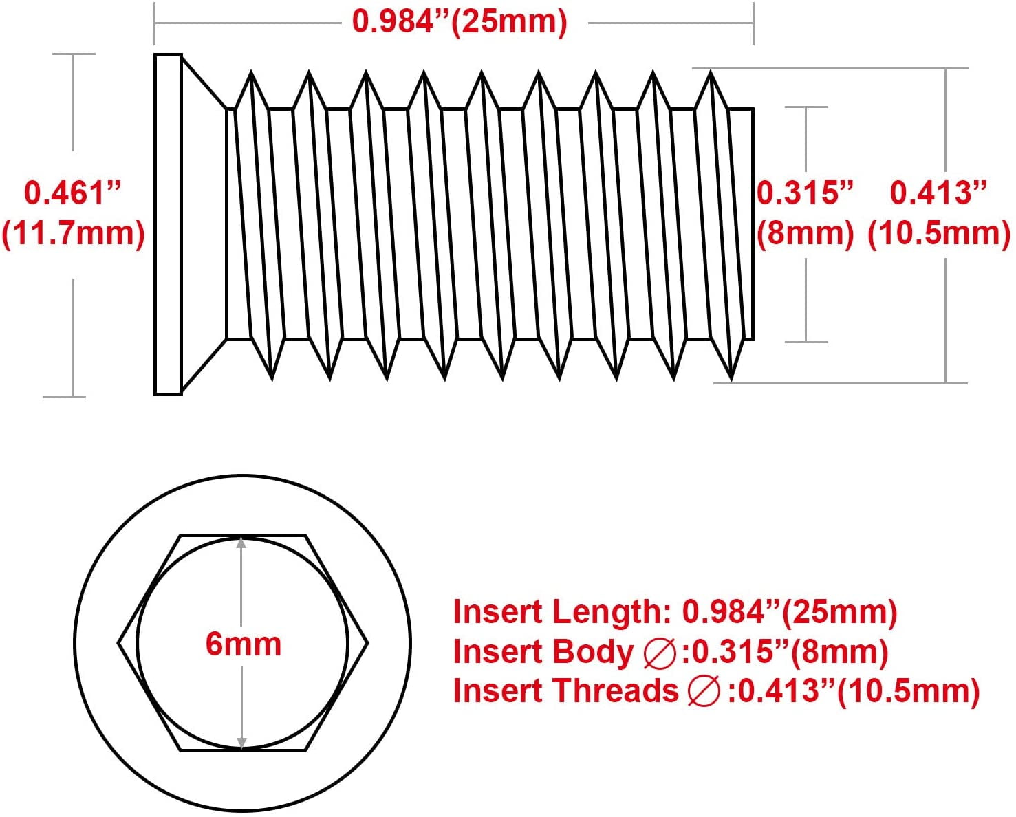 GHRTGR-40Pcs 1/4"-20 x 25mm Furniture Screw in Nut Threaded Wood ...