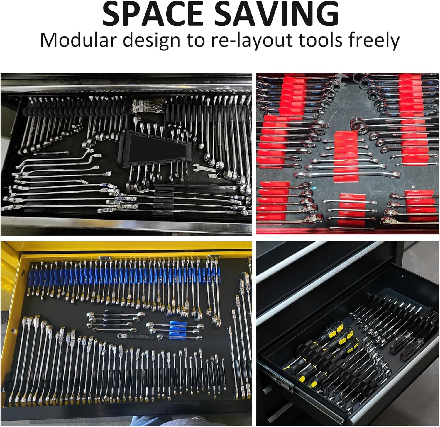 GHRTGR-48 pcs Modular Wrench Organizers for Tool Drawers - Wrench Rack ...