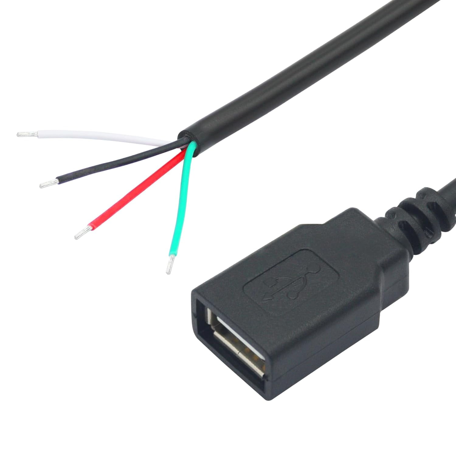 GHRTGR-4Pcs Short USB A Female to 4 Pin Bare Wire 11inch, 22AWG 5V/3A ...