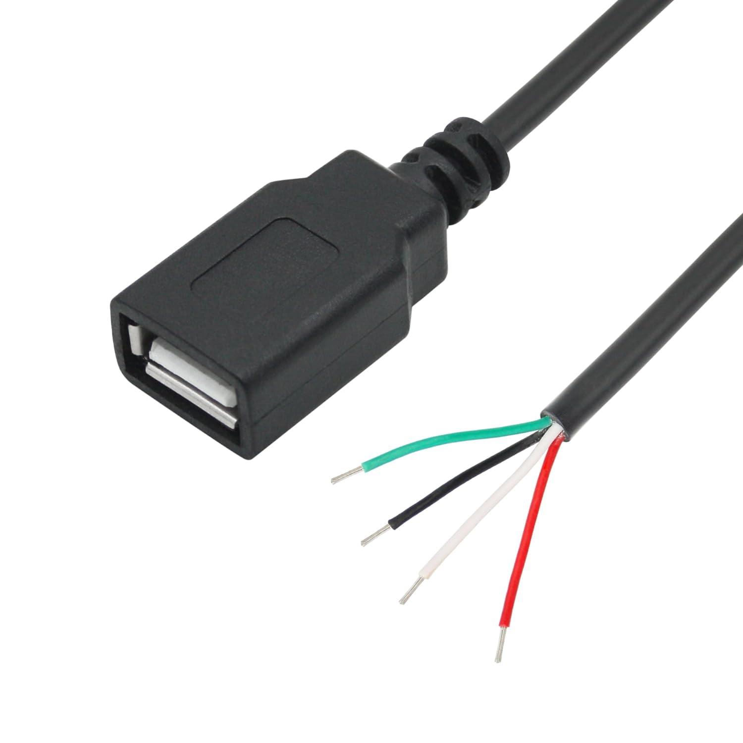 GHRTGR-4Pcs USB A Female 4Pin Bare Wire 1M/3FT, 5V/2A USB 4 Pin Pigtail ...