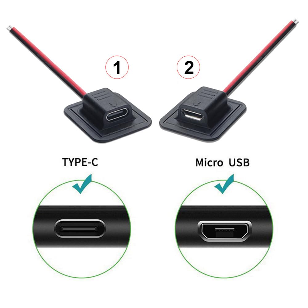 GHRTGR-4pcs DIY OEM Type C Micro-USB DC 5V DC 5.5x2.1mm 3.5x1.35mm ...