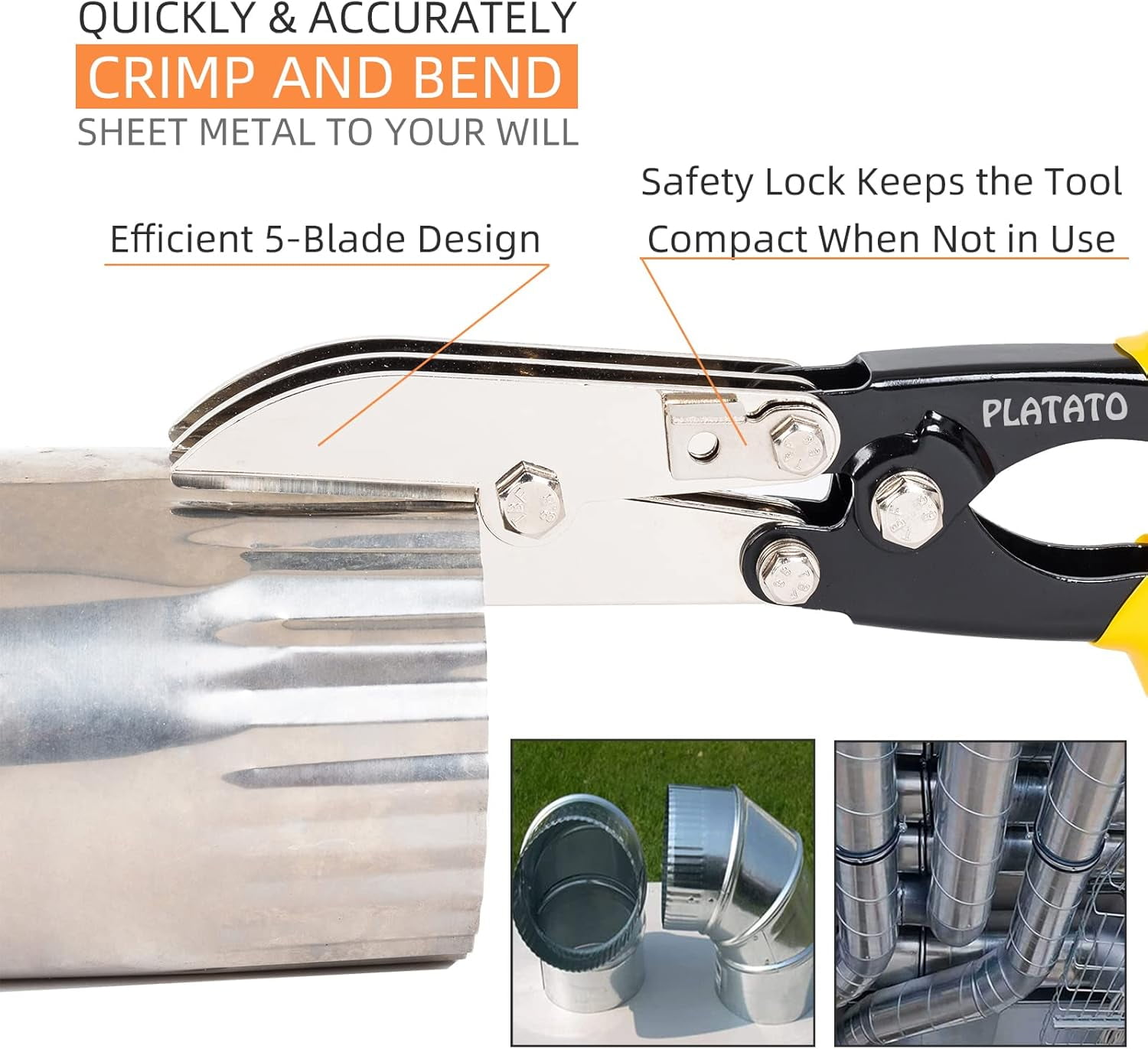 GHRTGR-5 Blades Sheet Metal Tools HVAC Tool Duct Crimping Tool Gutter ...