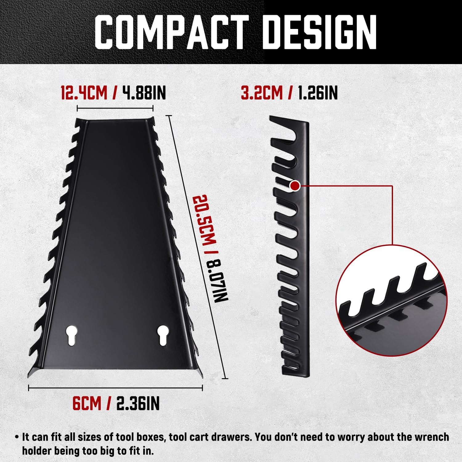 GHRTGR-52-Slot Metal Wrench Organizer, Heavy Duty Hanging Wrench ...