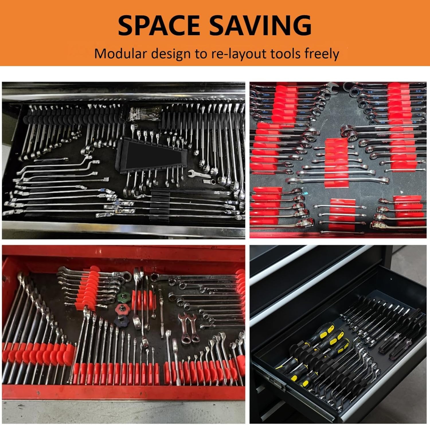 GHRTGR-52 pcs Modular Wrench Organizers for Tool Drawers - Wrench Rack ...