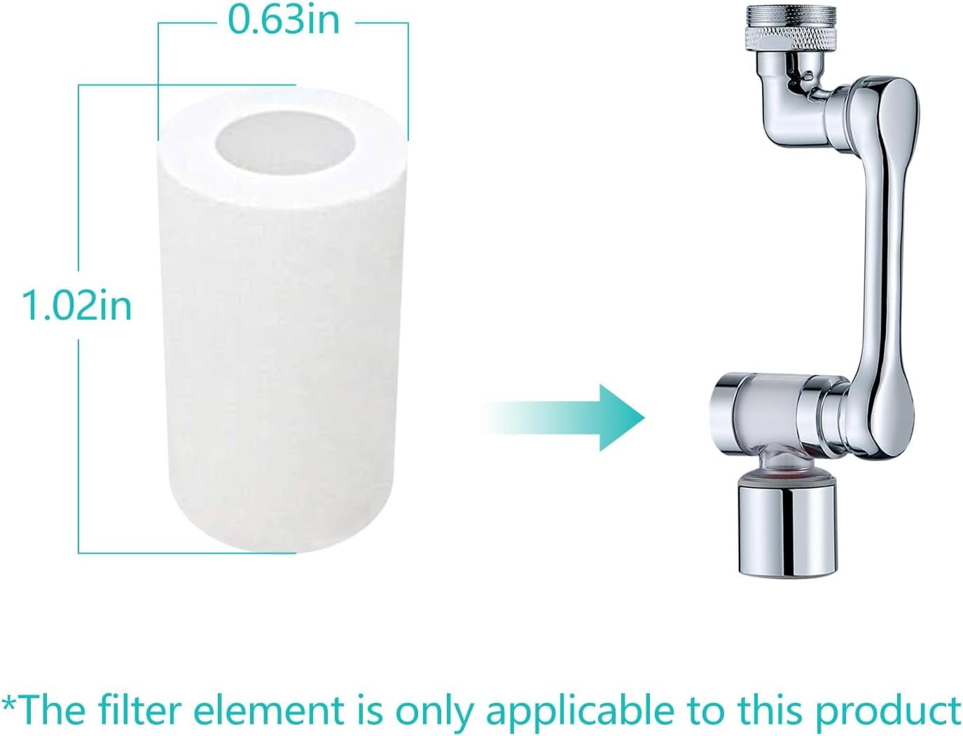 GHRTGR-5Pcs Filter Elements, for 1080°Swivel Faucet Aerator Extension ...