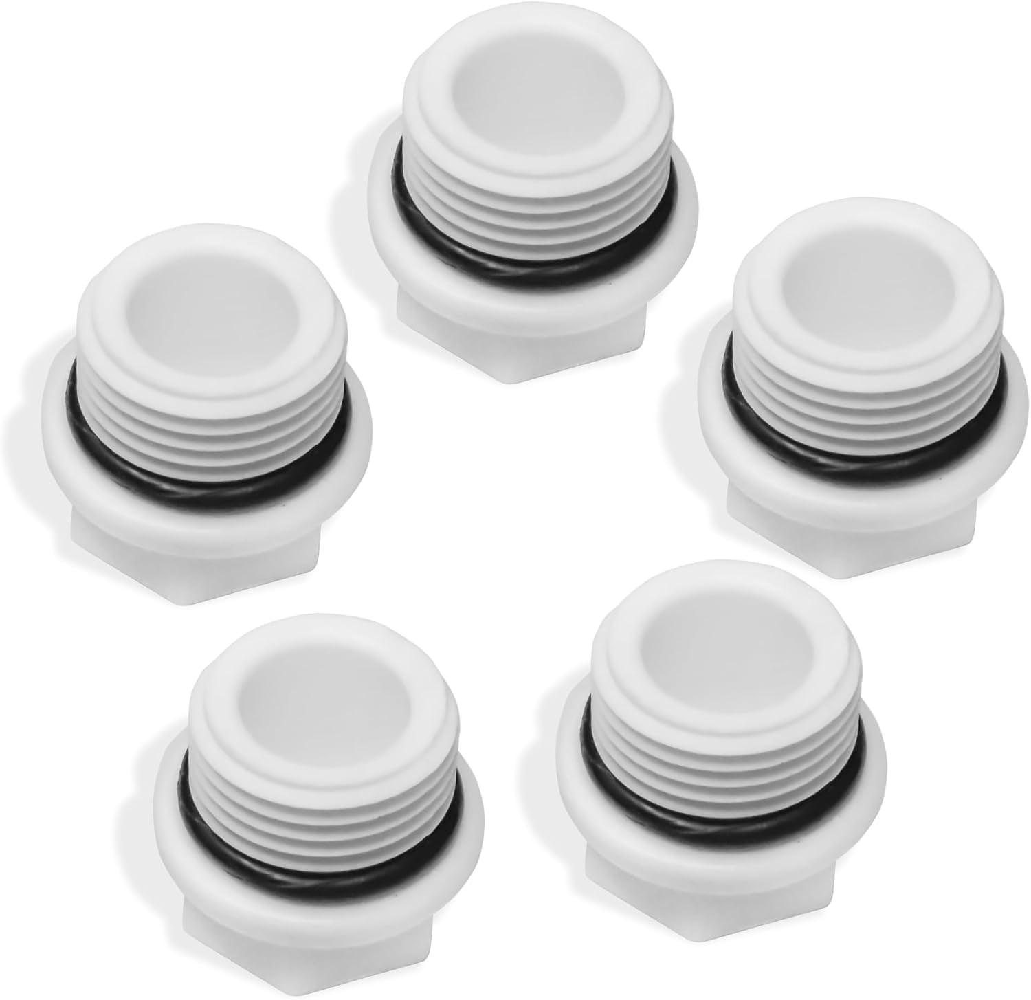 GHRTGR-5pcs 1 Inch PVC Male Threaded Pipe End Cap - Sch 40 MNPT Adaptor ...