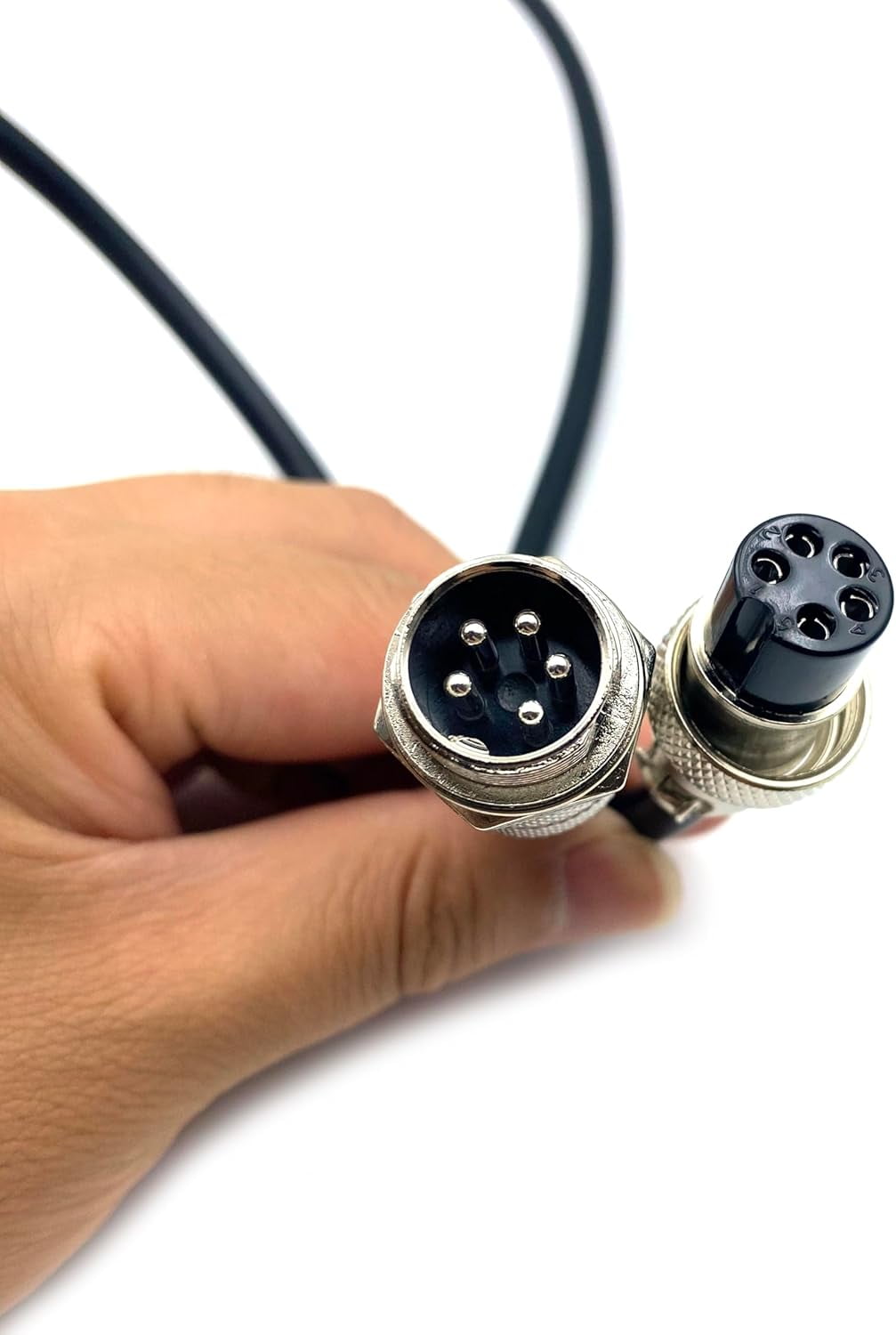 GHRTGR-6.56 ft GX16 5 Pin Cable Female to Male Head Aviation Cordset, GX16 5 Pin Panel Mount ...