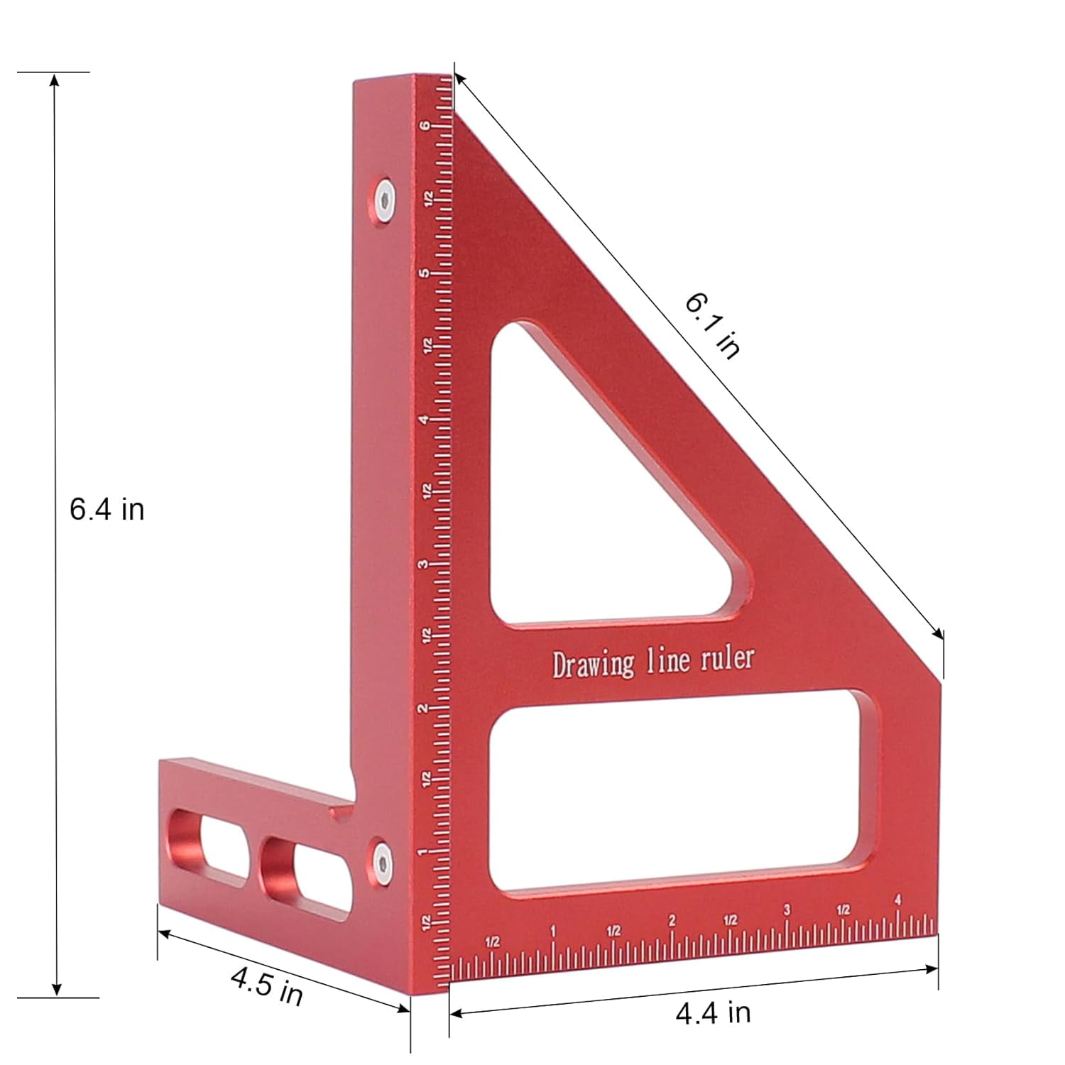 GHRTGR-6" Imperial 3D Multi-Angle Measuring Ruler,45/90 Degree Aluminum ...