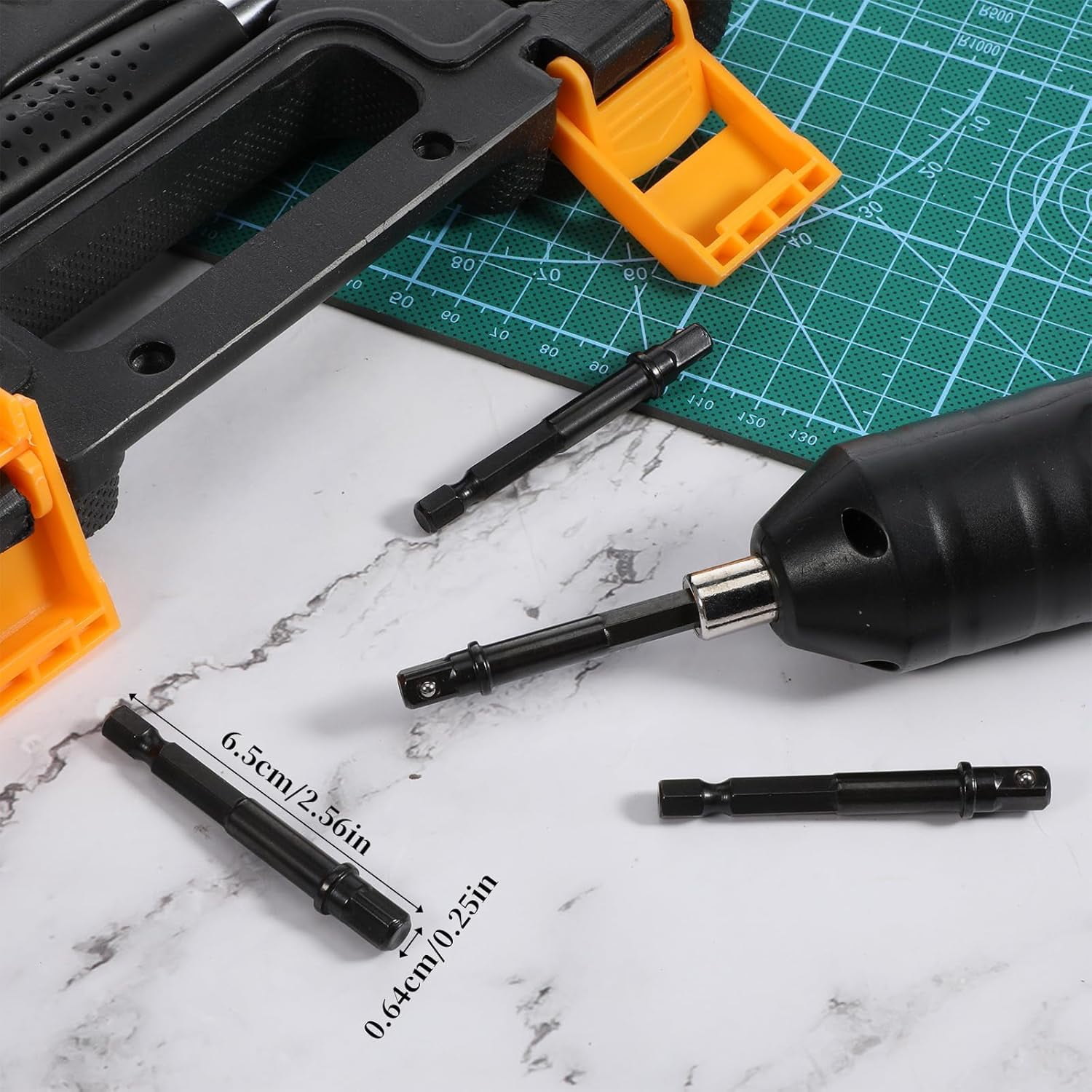 GHRTGR-6 Pack 1/4 Inch Square Socket Adapter Bits for Drill and Impact ...