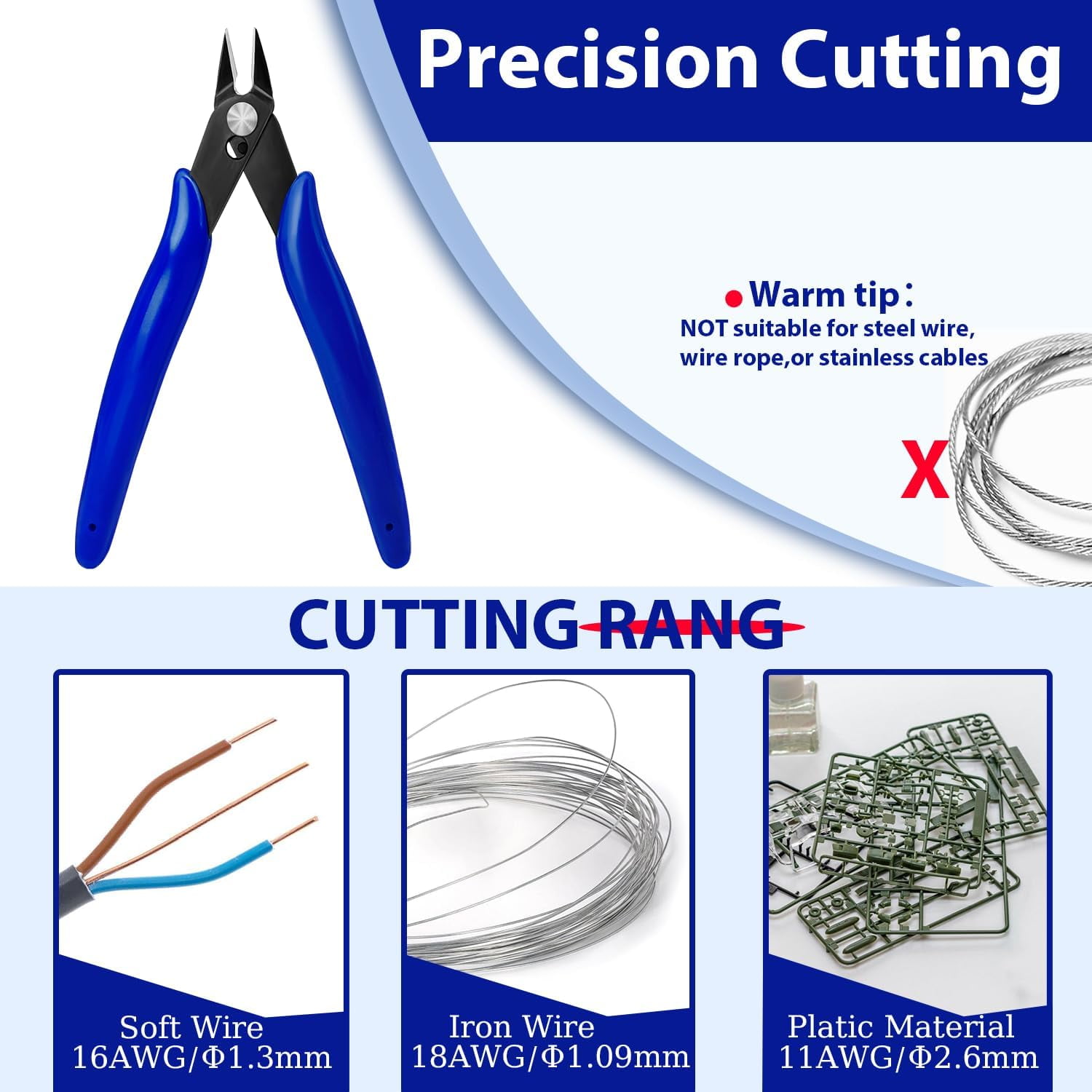 GHRTGR-6 Pack Wire Cutters Set, 5" Ultra Sharp Flush Cutters, Carbon ...