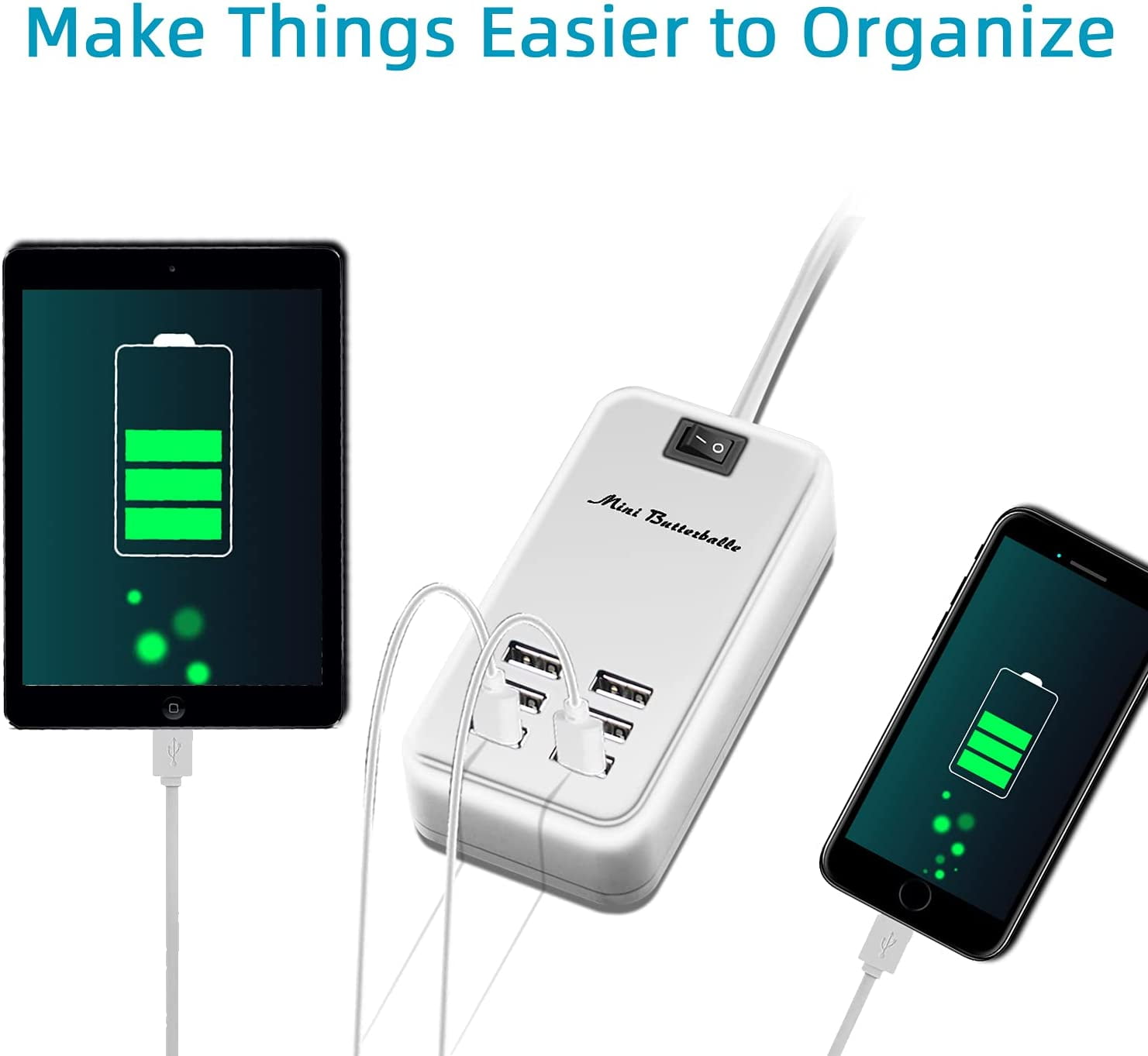 GHRTGR-6 Ports USB Charger Hub Desktop US Plug AC Power Wall Travel ...