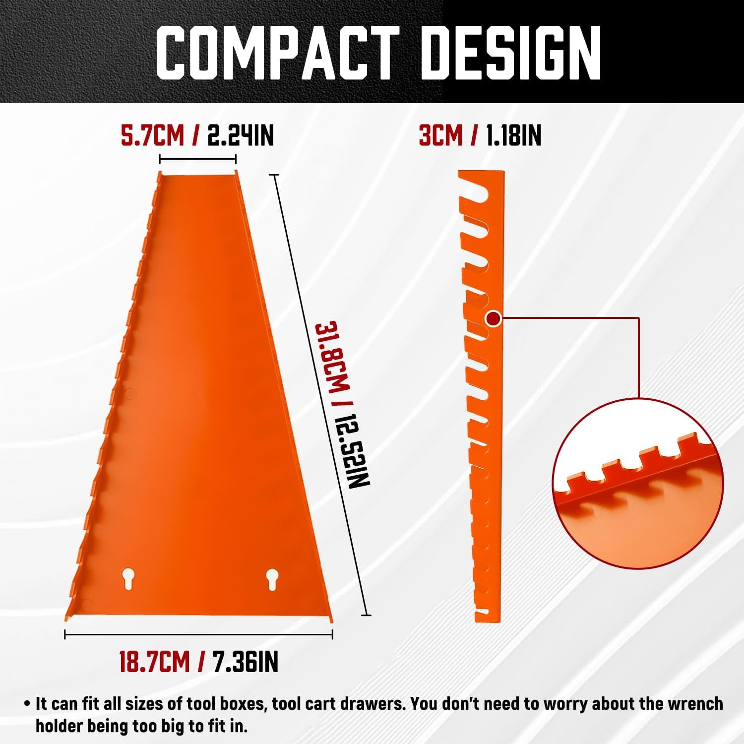 GHRTGR-64-Slot ABS Plastic Wrench Organizer, Standard Hanging Wrench ...