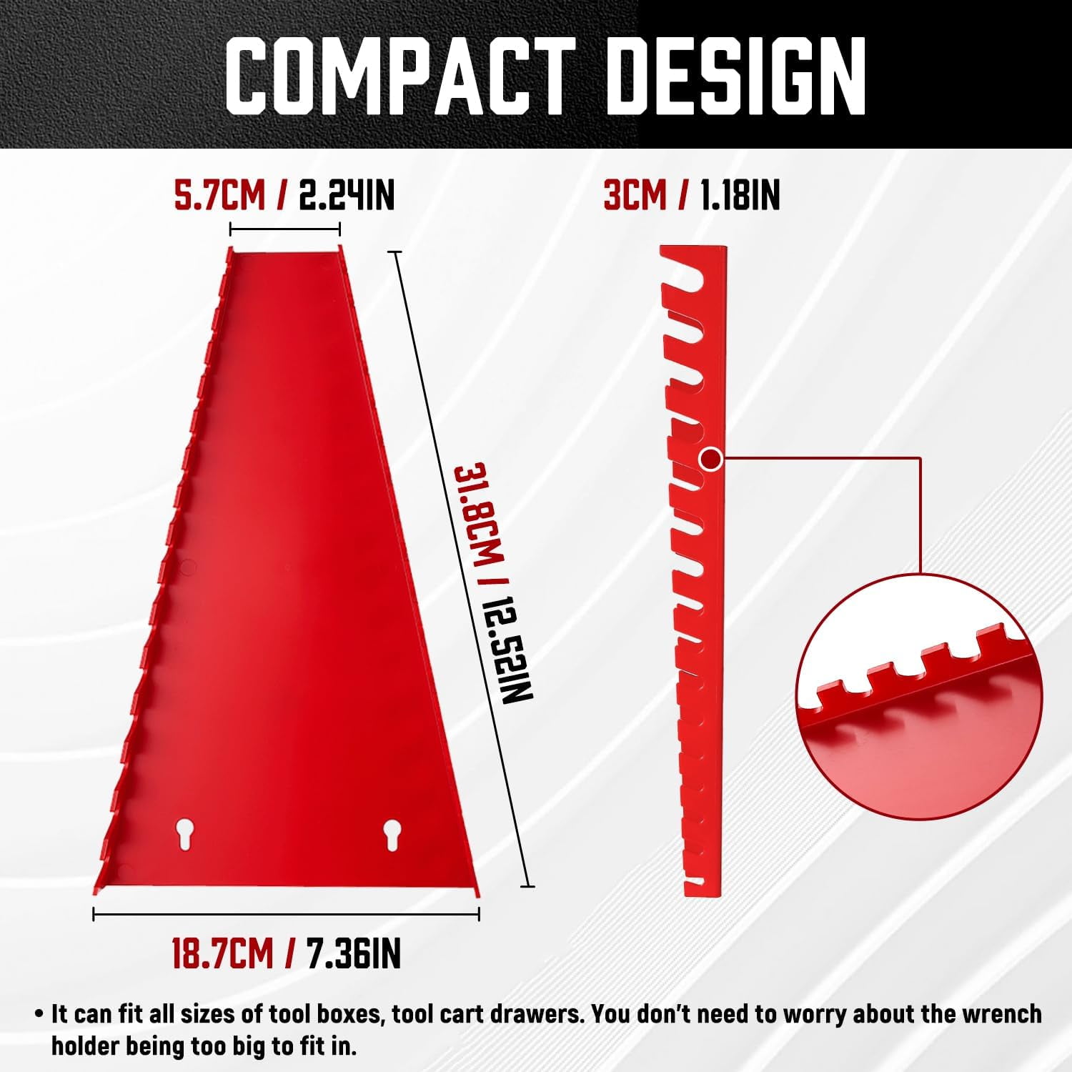 GHRTGR-64-Slot ABS Plastic Wrench Organizer, Standard Hanging Wrench ...