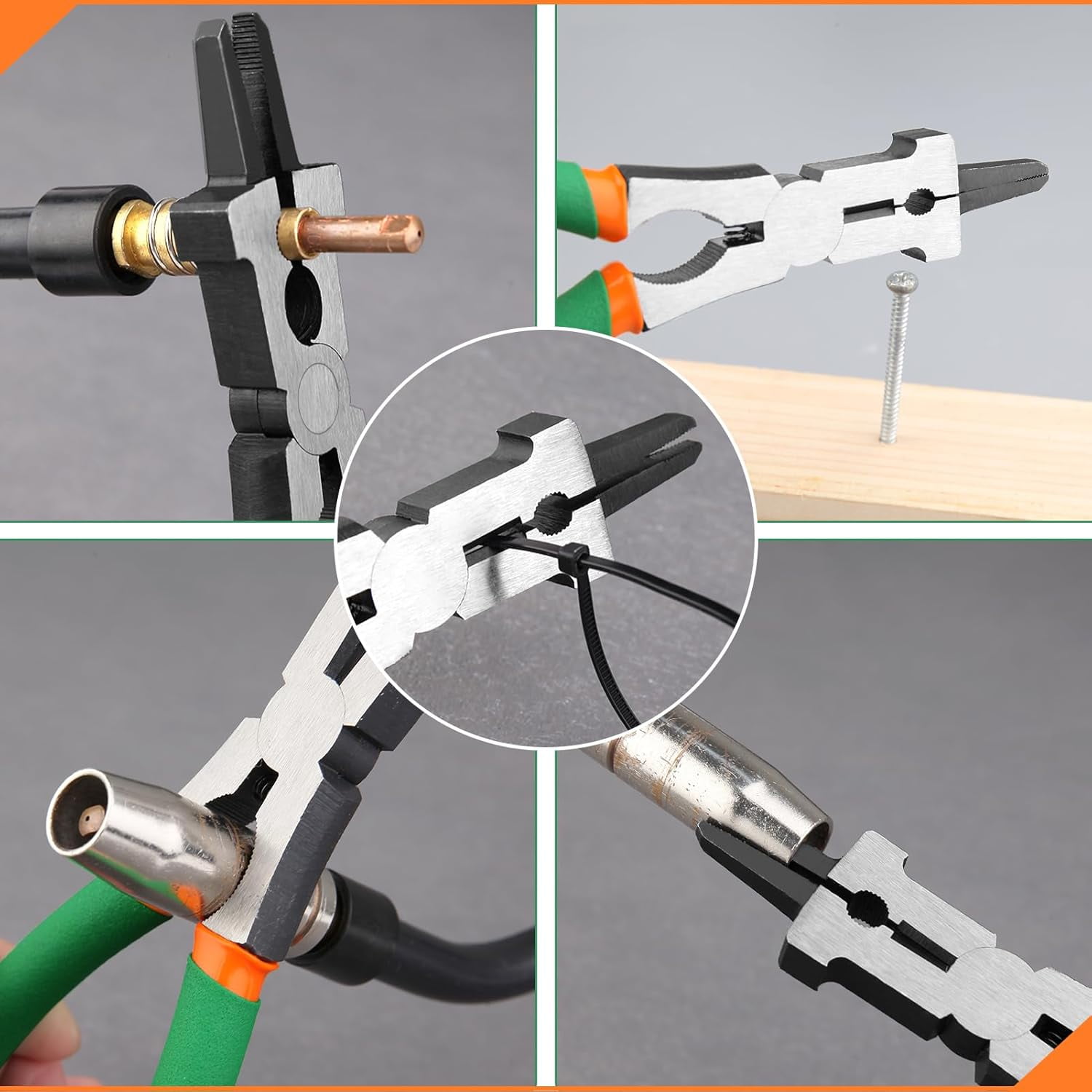 GHRTGR-7-Inch MIG Welding Pliers with Wire Cutter Flat Face Hammer ...