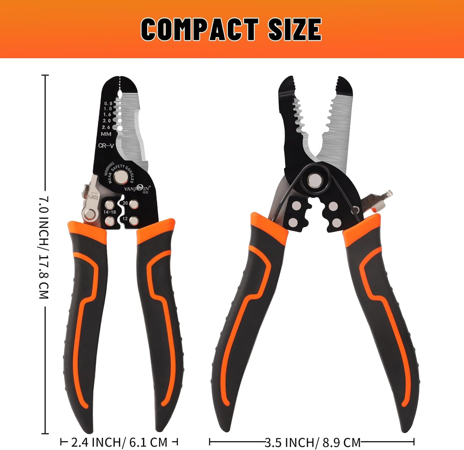 GHRTGR-7 Inch Wire Stripper Cutter - Multi-Function Stripping, Cutting ...