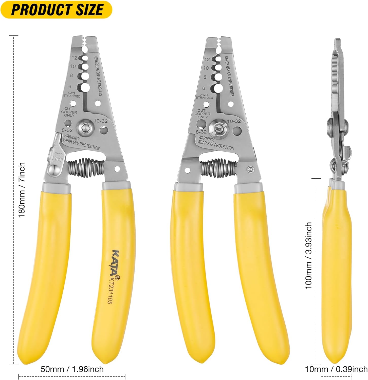 GHRTGR-7 Inch Wire Stripper, Wire Cutter, Cutting for 4-10 AWG Solid ...