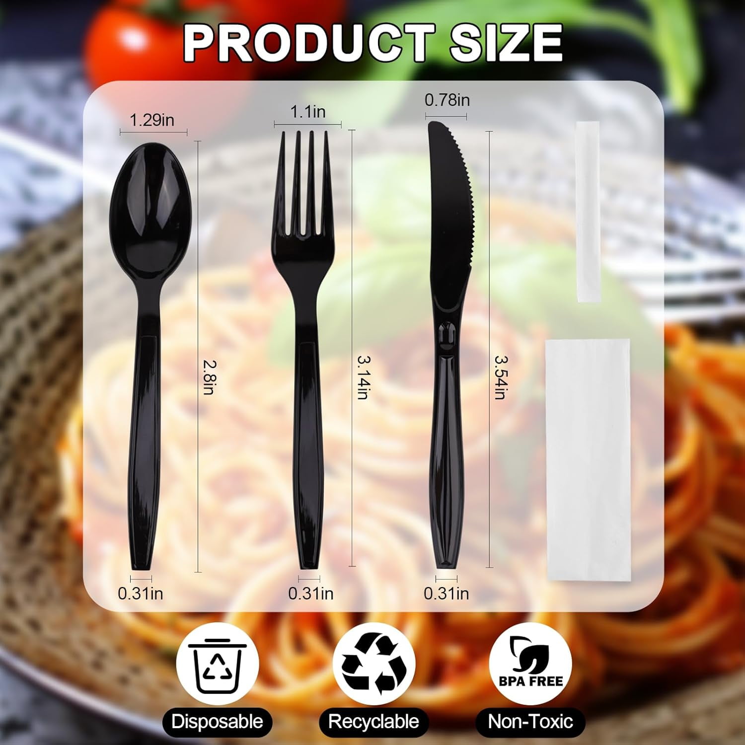GHRTGR-80 Sets individually Wrapped Cutlery Set Plastic Disposable ...