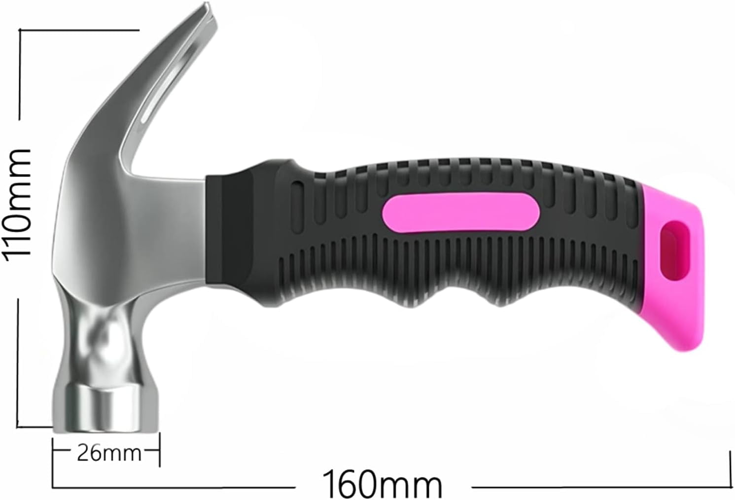 GHRTGR-8oz Claw Hammer with Shock Reduction Grip- Mini Hammer with ...