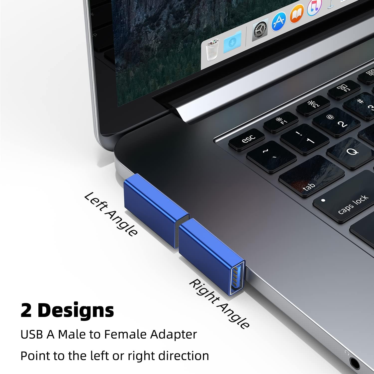 GHRTGR-90 Degree USB 3.0 Adapter 2 Pack, Left and Right Angle USB A ...
