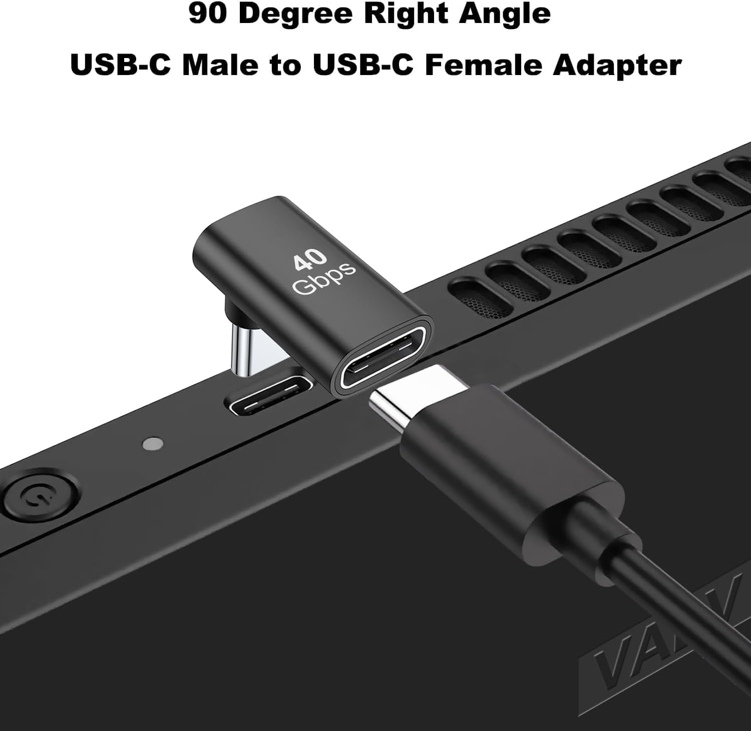 GHRTGR-90 Degree USB-C Male to Female Adapter, 2 Pack Right Angle 100W ...