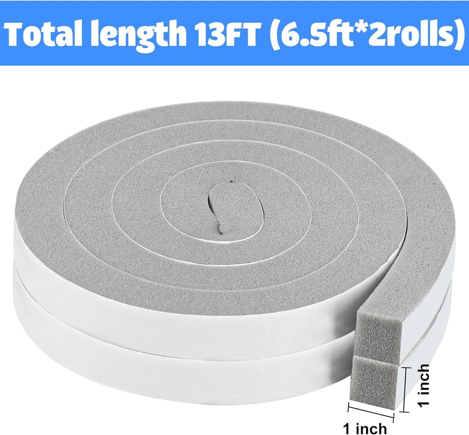 GHRTGR-Air Conditioner Foam Tape 1 Inch Wide X 1 Inch Thick Total 13 Feet Long Air Conditioner ...