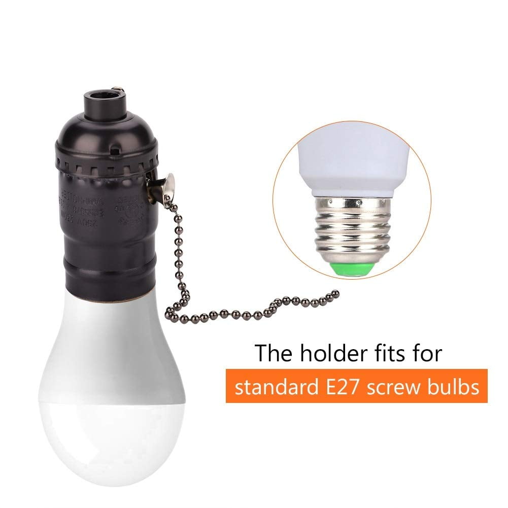 GHRTGR-Antique Pull Chain Lamp Socket E27 Lamp Holder Aluminum Vintage ...